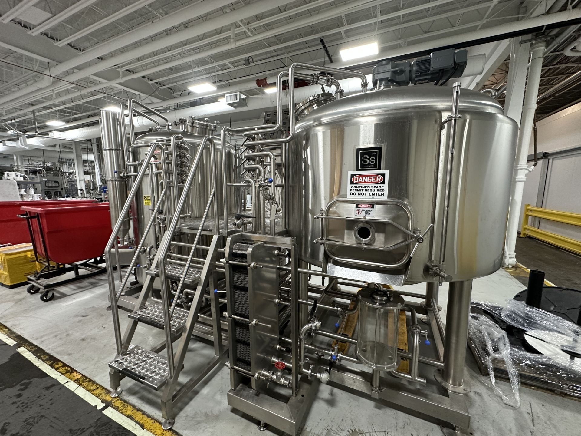 SS BREWTECH 10BBL DIRECT FIRED BREWHOUSE SYSTEM w/Mash Mixer & Rakes ...