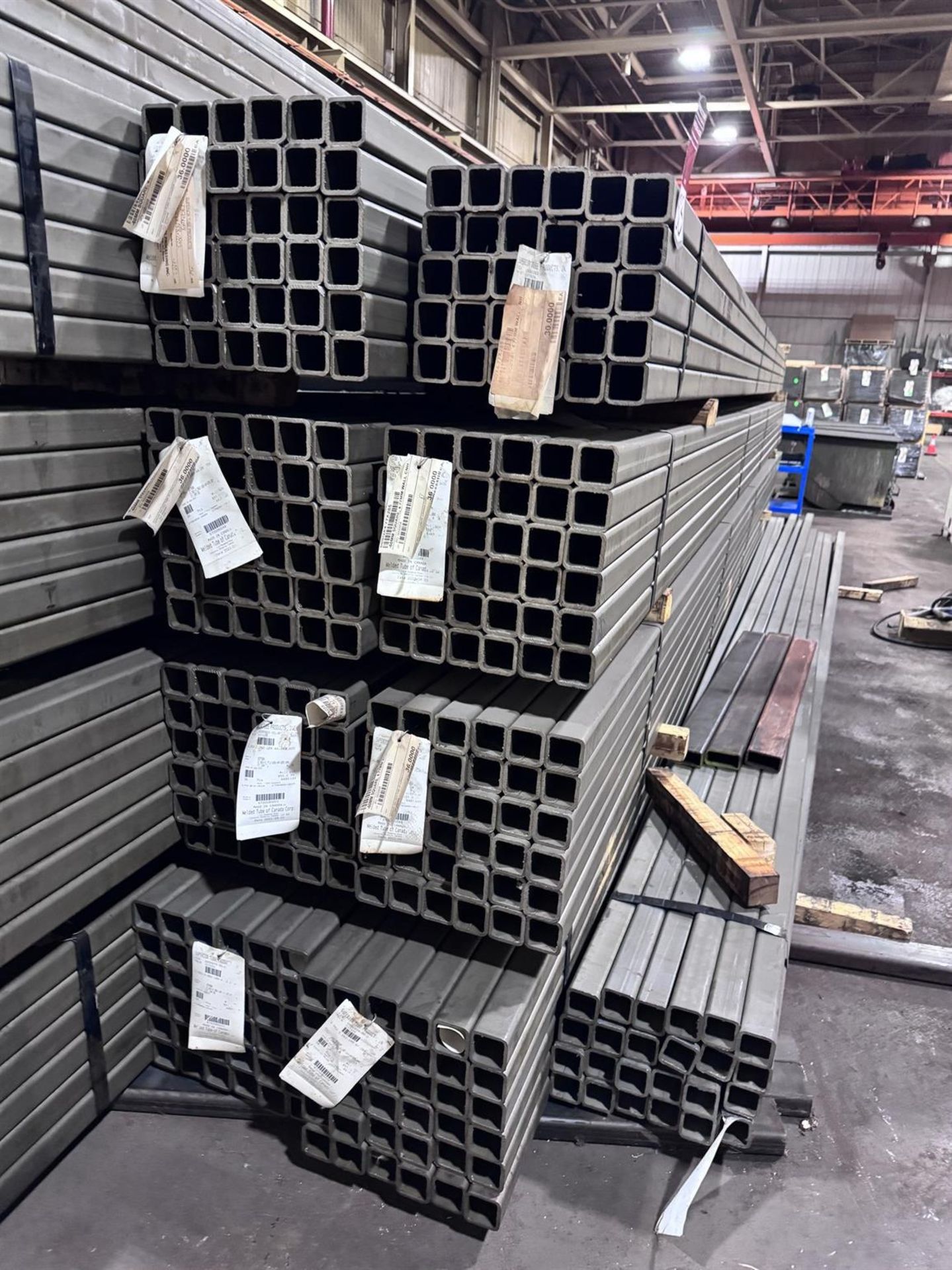 Lot of Approx. 18 Bundles of Steel Tube, 60SQX4.77X285W, 60mm Square, 4 ...