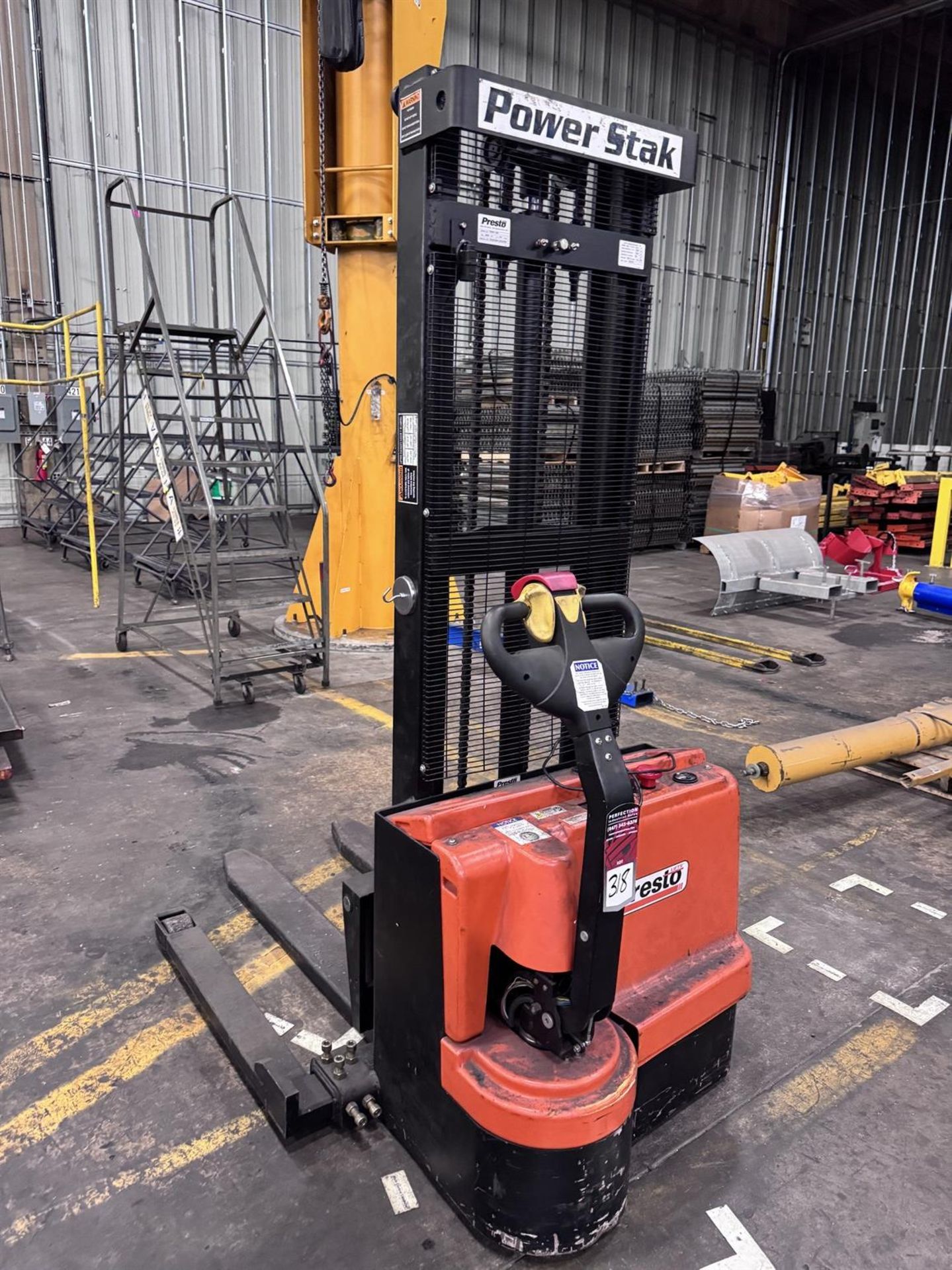 PRESTO PPS2200-125AS Powered Stacker, s/n V69145/138587001/GC1710029 ...