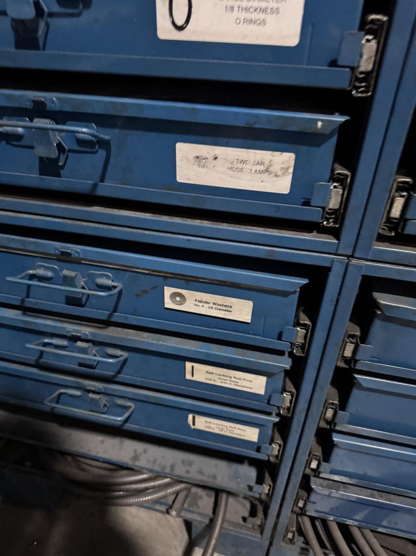 Lot of (4) Slide Out Drawer Hardware Cubbies w/ Contents Including ...