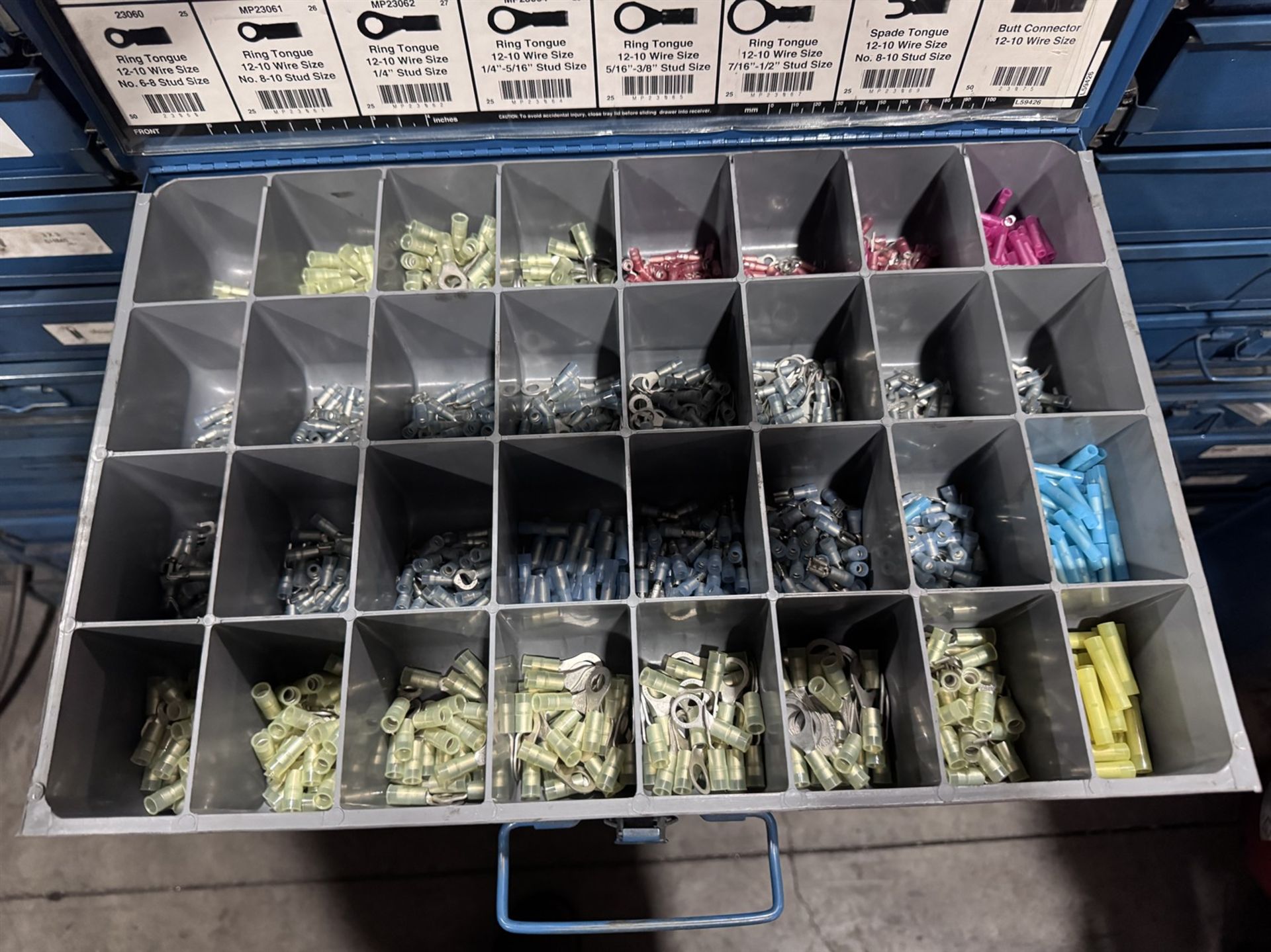 Lot of (4) Slide Out Drawer Hardware Cubbies w/ Contents Including ...
