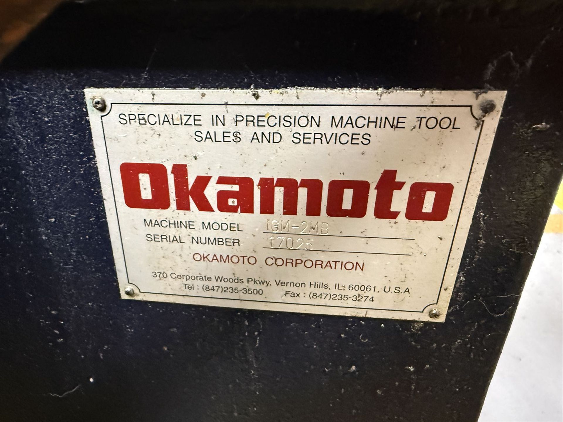 Okamoto IGM-2MB Internal Grinder, s/n 17025, w/ Okamoto Control, 24 ...