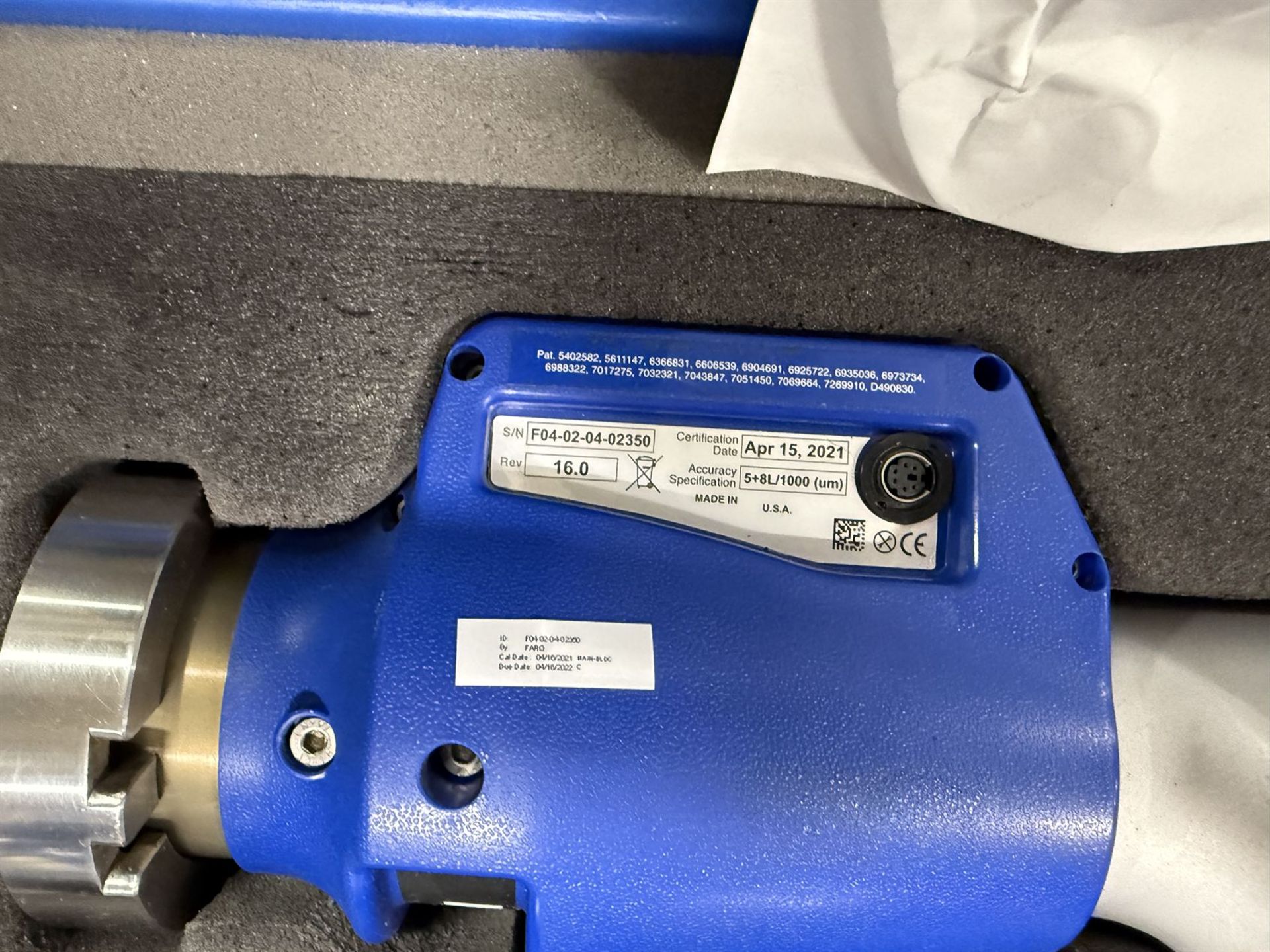 2021 Faro Gage Plus CMM Arm, s/n F04-02-04-02350, w/ Case, Suction ...