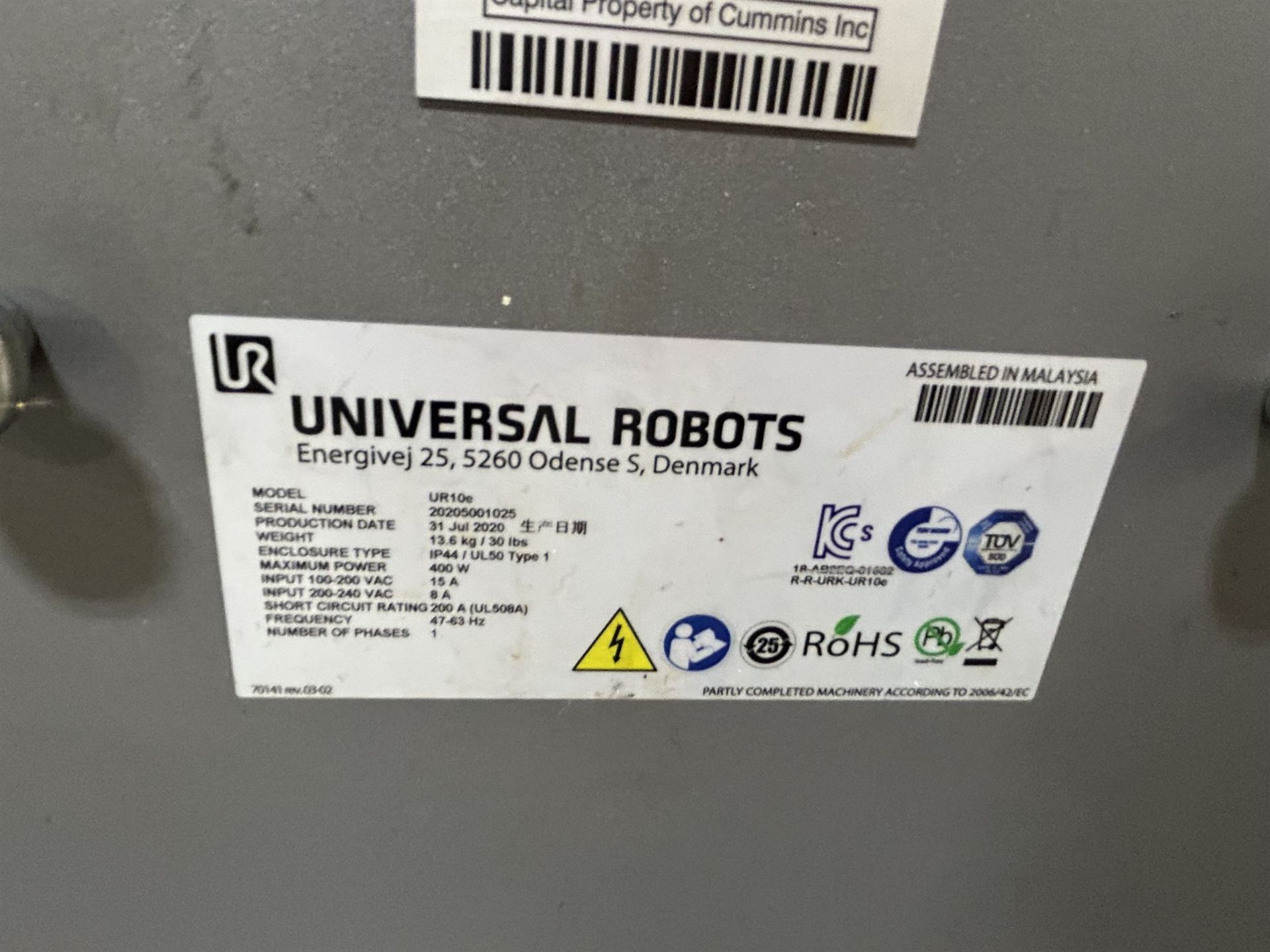 2020 UNIVERSAL ROBOTS UR10e CoBot & Stand, s/n 20205001025, w/ 2021 ...