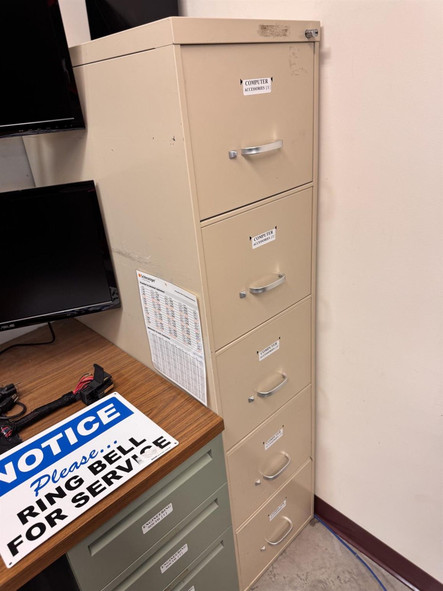 Lot of (3) Desks w/ File Cabinets, (No Electronics)