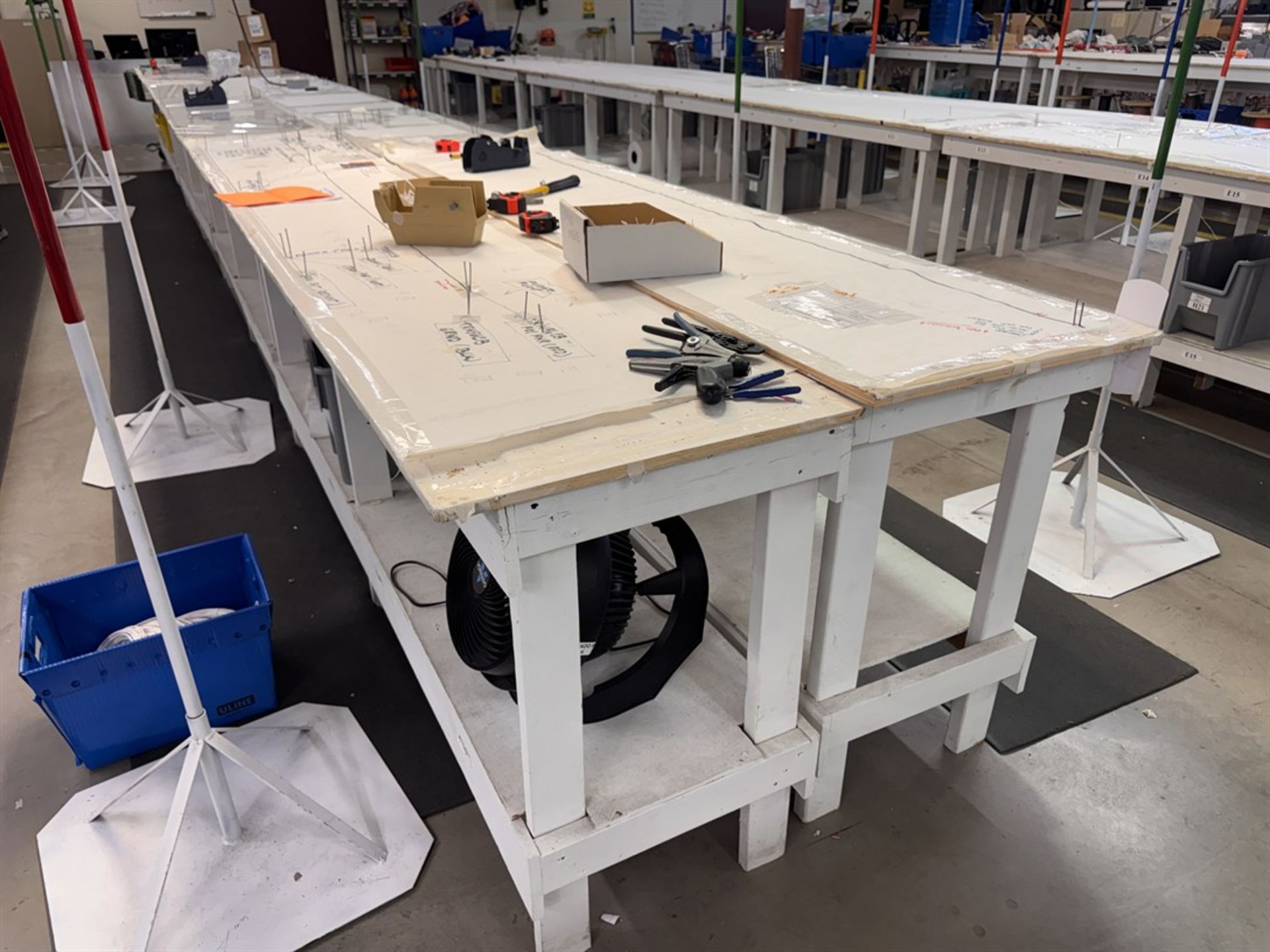 Lot of (8) Wire Setup Tables, 24" x 96" Each