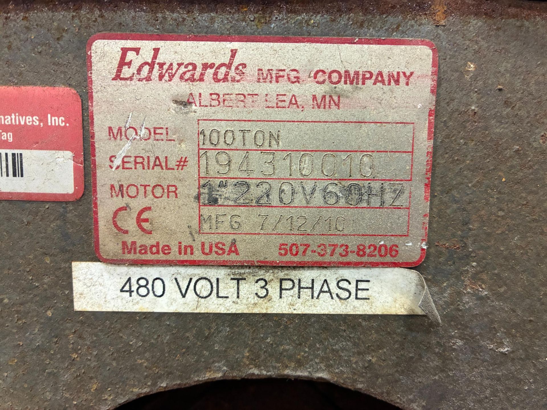 IRONWORKER, EDWARDS 100 T., Mfg. 2010, S/N 194310010 (needs electrical ...