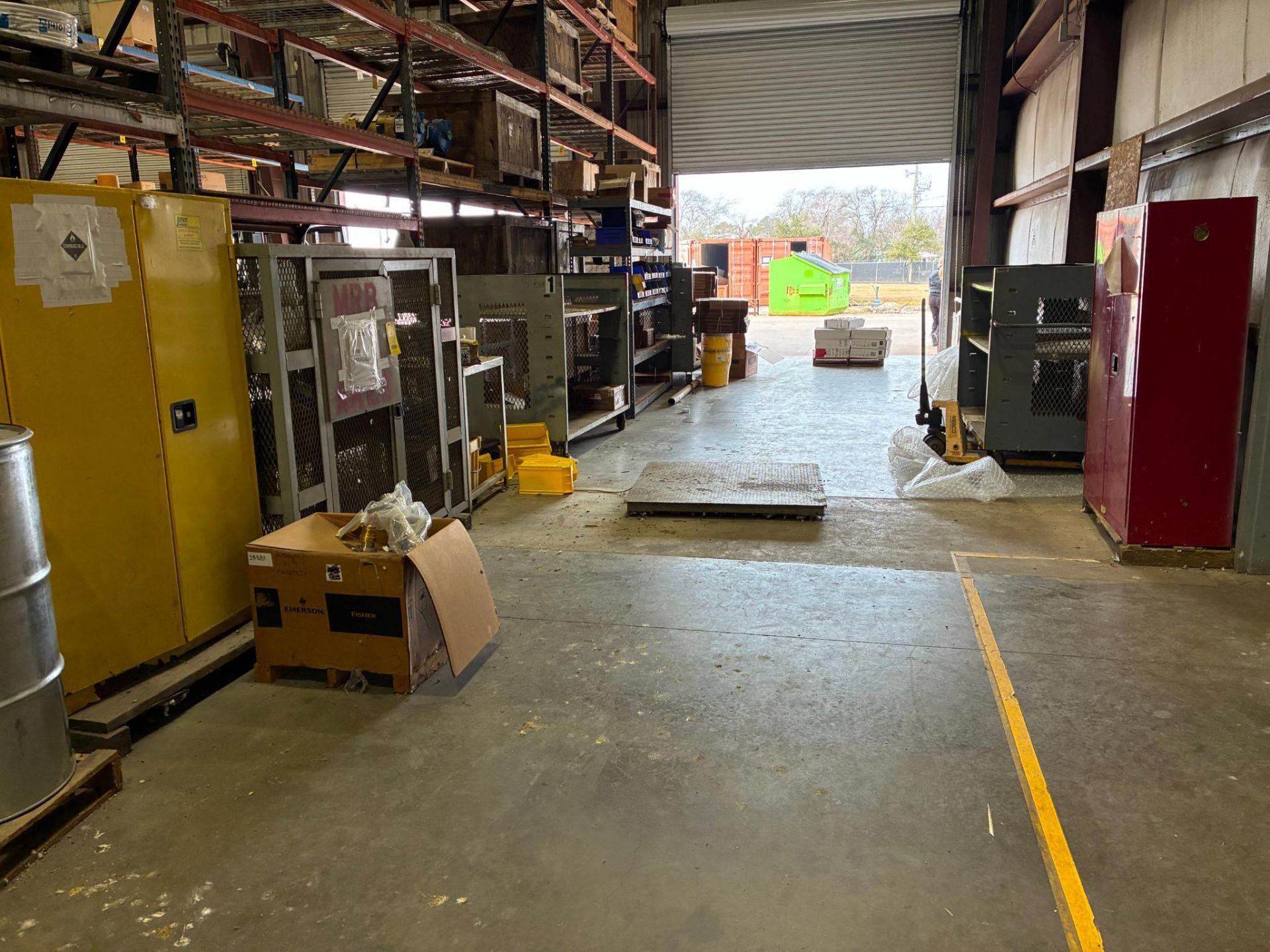 LOT OF SHIPPING & RECEIVING SUPPLIES: rack, carts & cabinets (Note ...