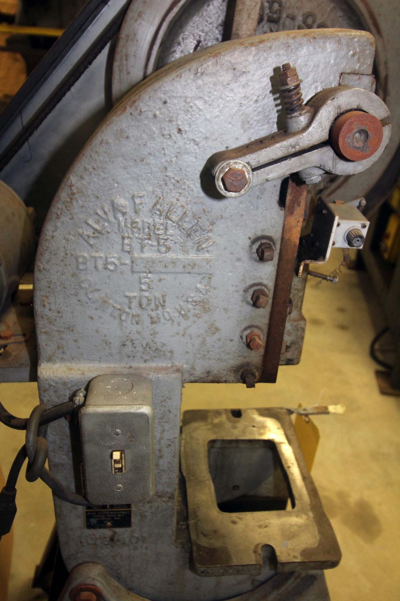 PUNCH PRESS, OBI, ALVA ALLEN 5 TON, bench top on cart, S/N LGA369 ...