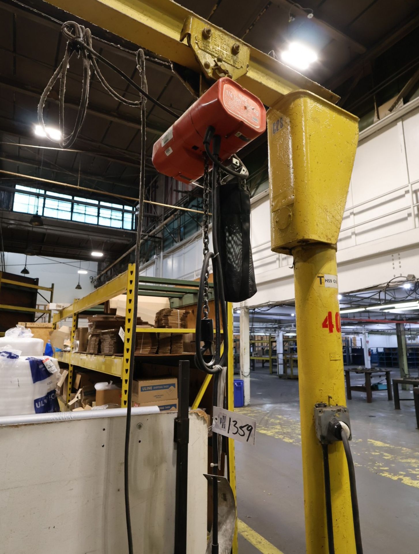 500lb Capacity Free Standing Jib Crane, w/ CM Valustar 500lb. Capacity ...