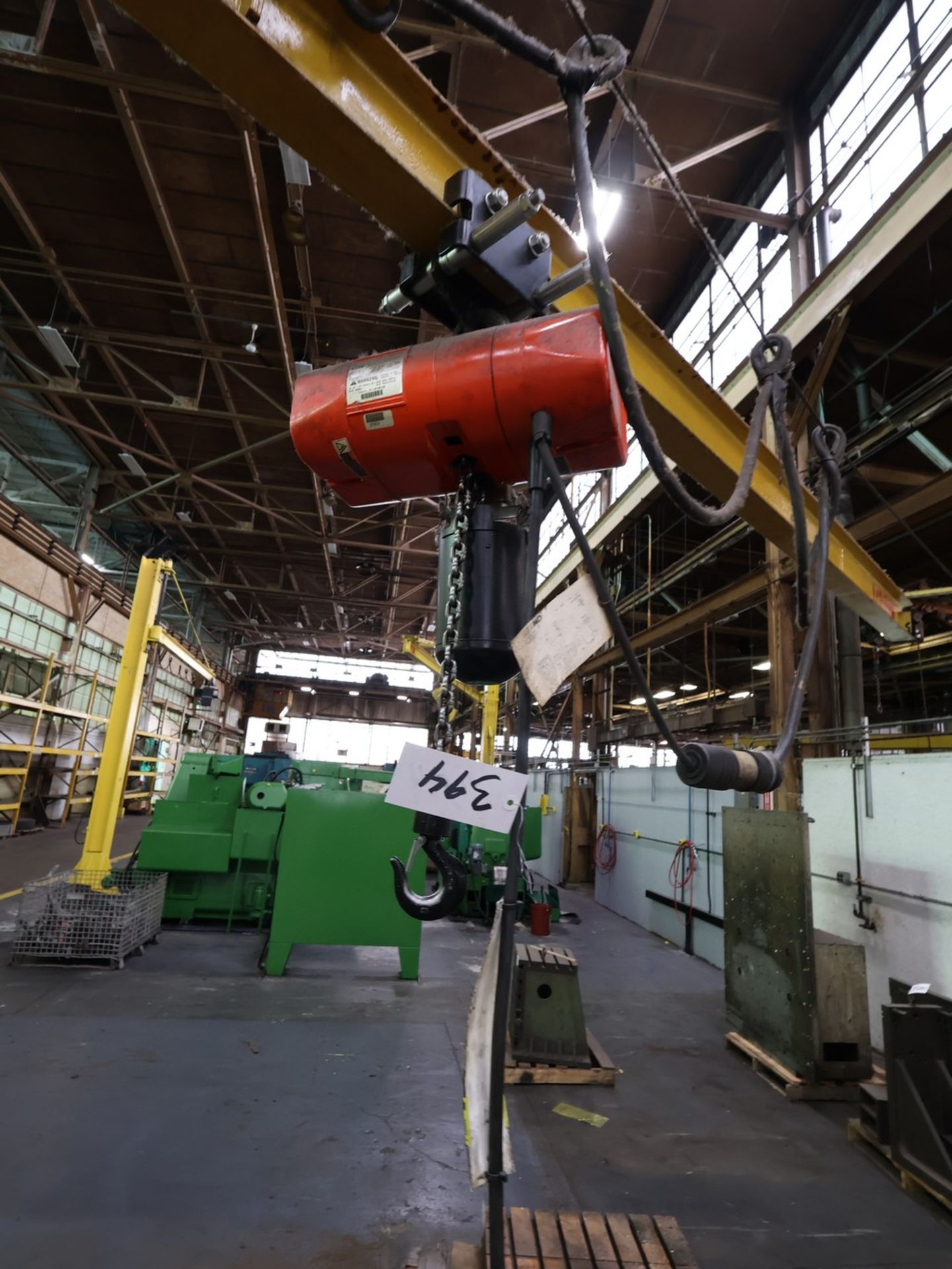 1/2 Ton Capacity Free Standing Jib Crane, w/ CM Valustar Electric Hoist ...