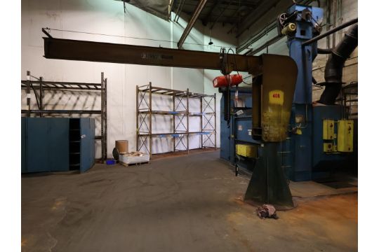 Industrial Equipment Co. 1 Ton Capacity Free Standing Jib Crane, w/ CM ...