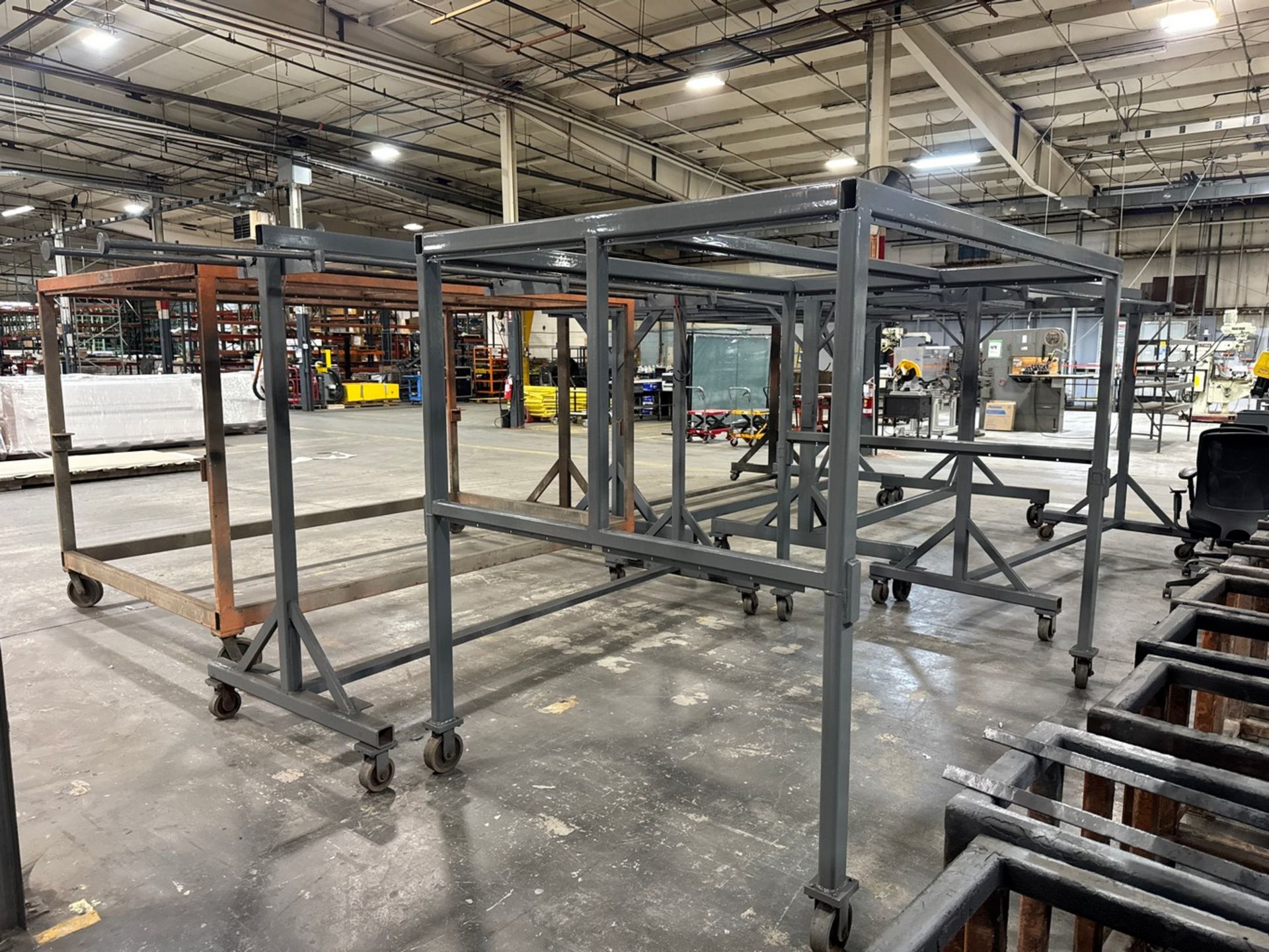 Lot of (7) Paint Booth Rack Carts