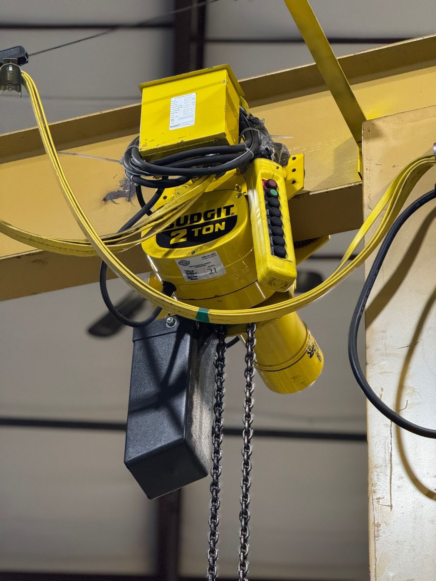 P&H Spectrum 2-Ton Capacity Jib-Crane Includes: 2-Ton Budgit Electrical ...