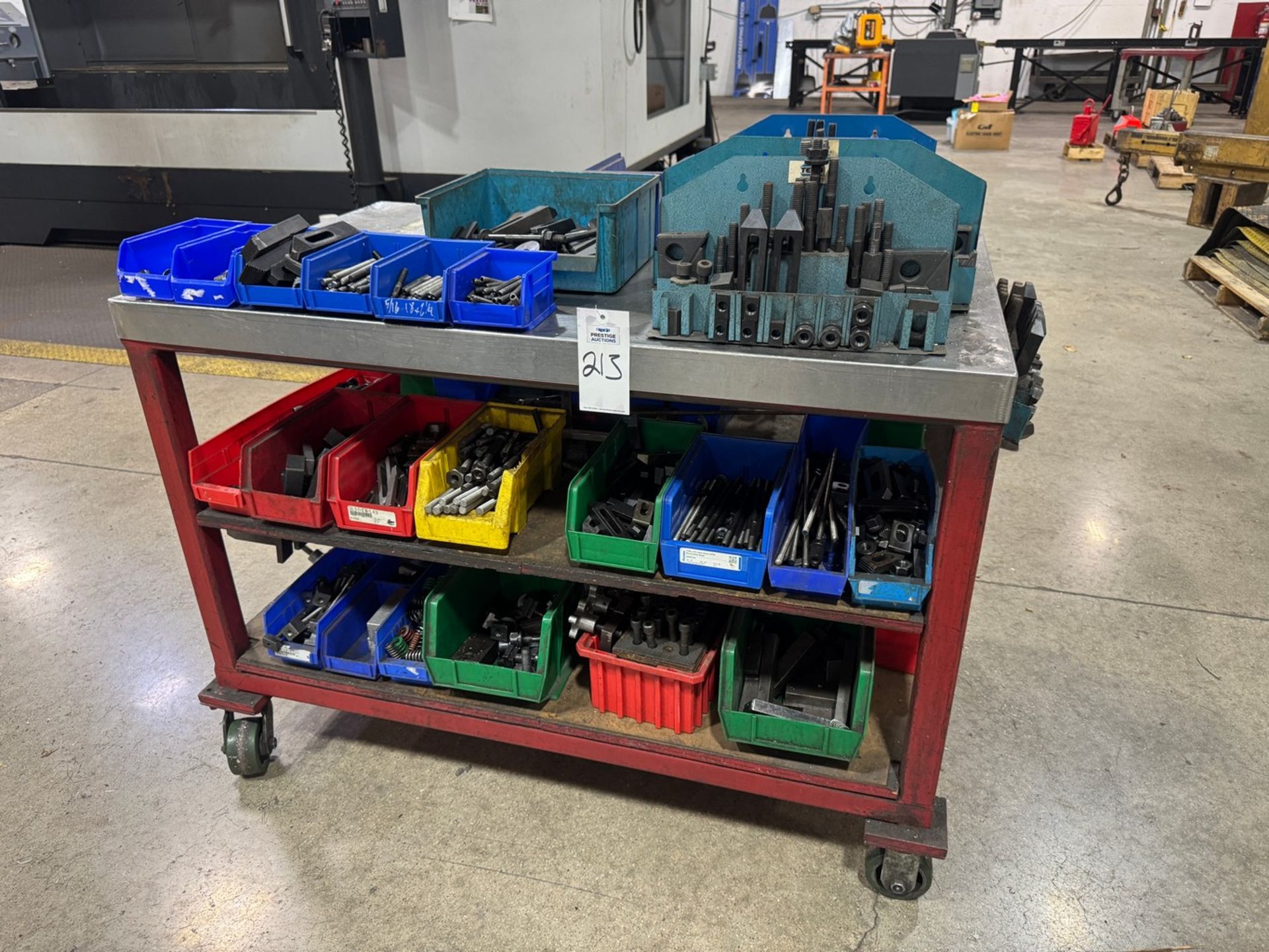 Machinist Clamping Kits and Hardware With Cart Includes: Hold Downs, T ...