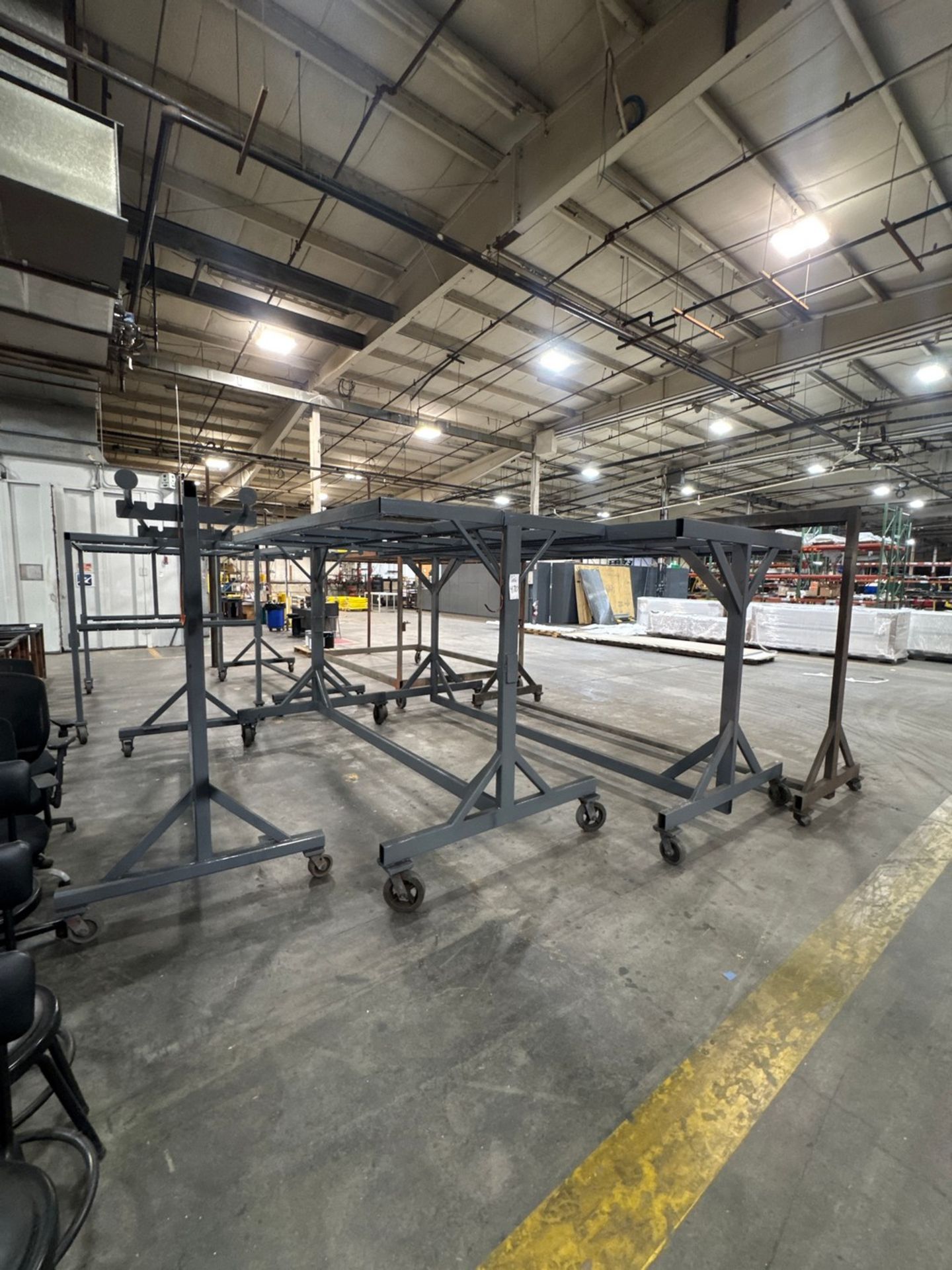 Lot of (7) Paint Booth Rack Carts