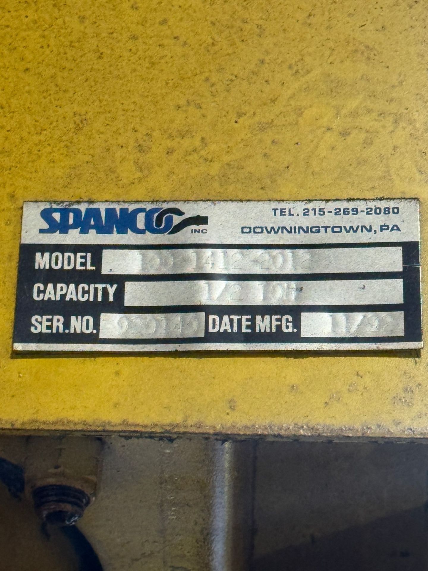 SPANCO 1/2-Ton Jib Crane Includes: Harrington 1/2-Ton Electrical Hoist