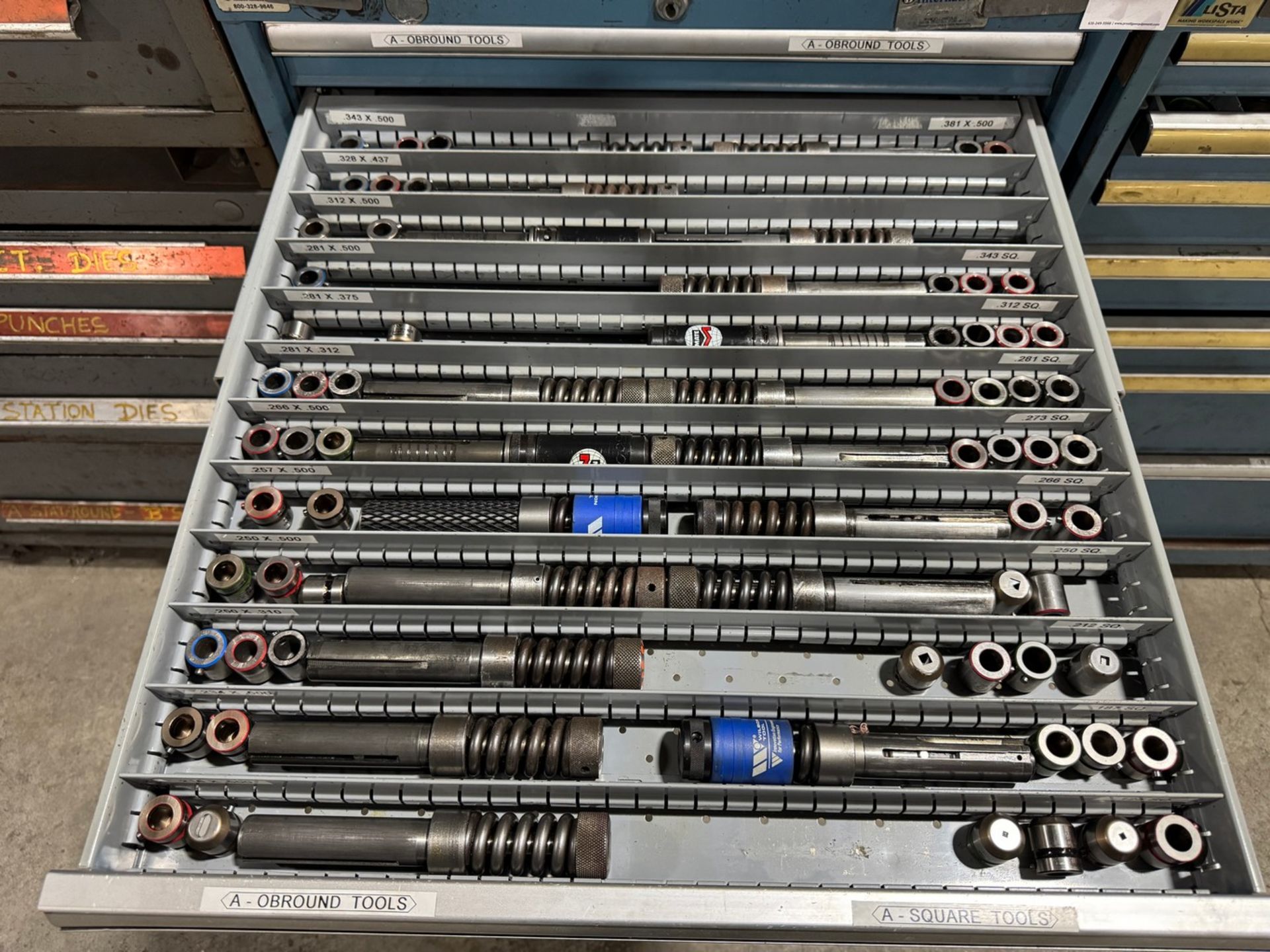 Lot of (2) Multi-Drawer Organizers With Punch Tooling