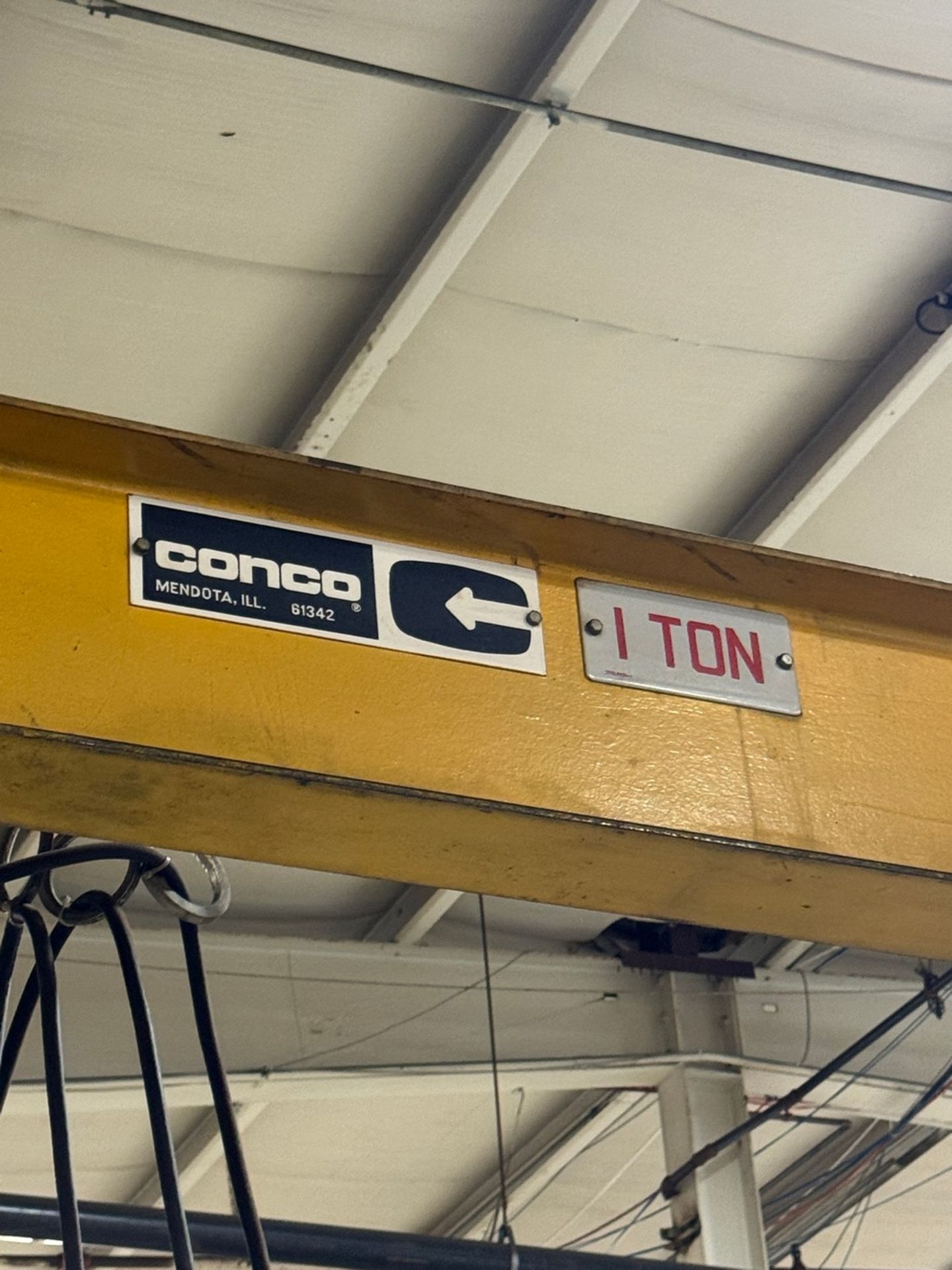 CONCO 1-Ton Jib Crane Includes: 1-Ton YALE Electrical Hoist