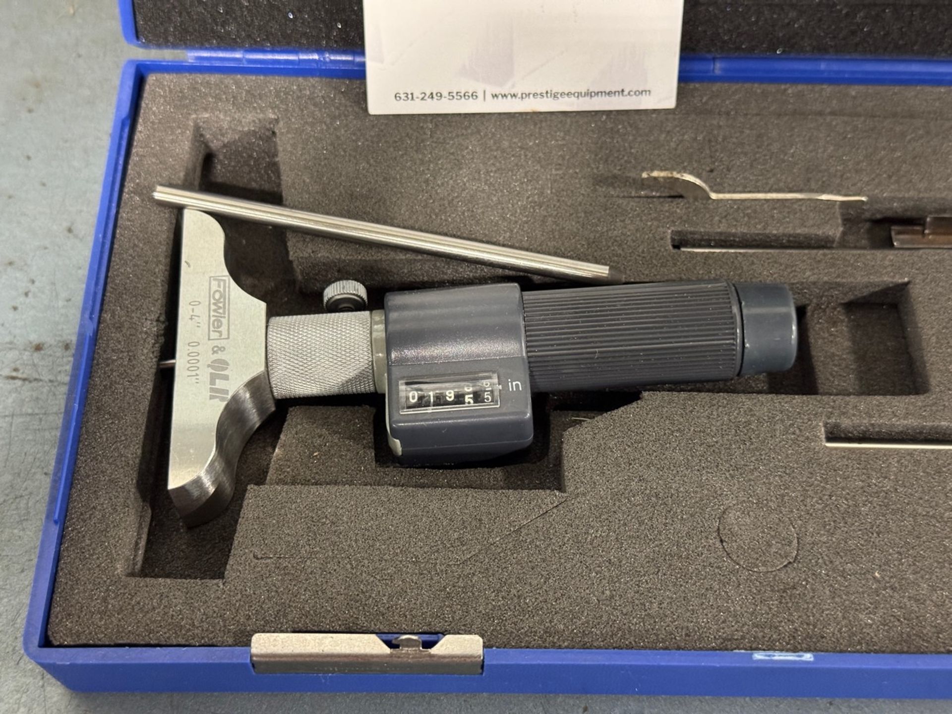 Fowler 0-4" Digit Dial Depth Micrometer Set With Case
