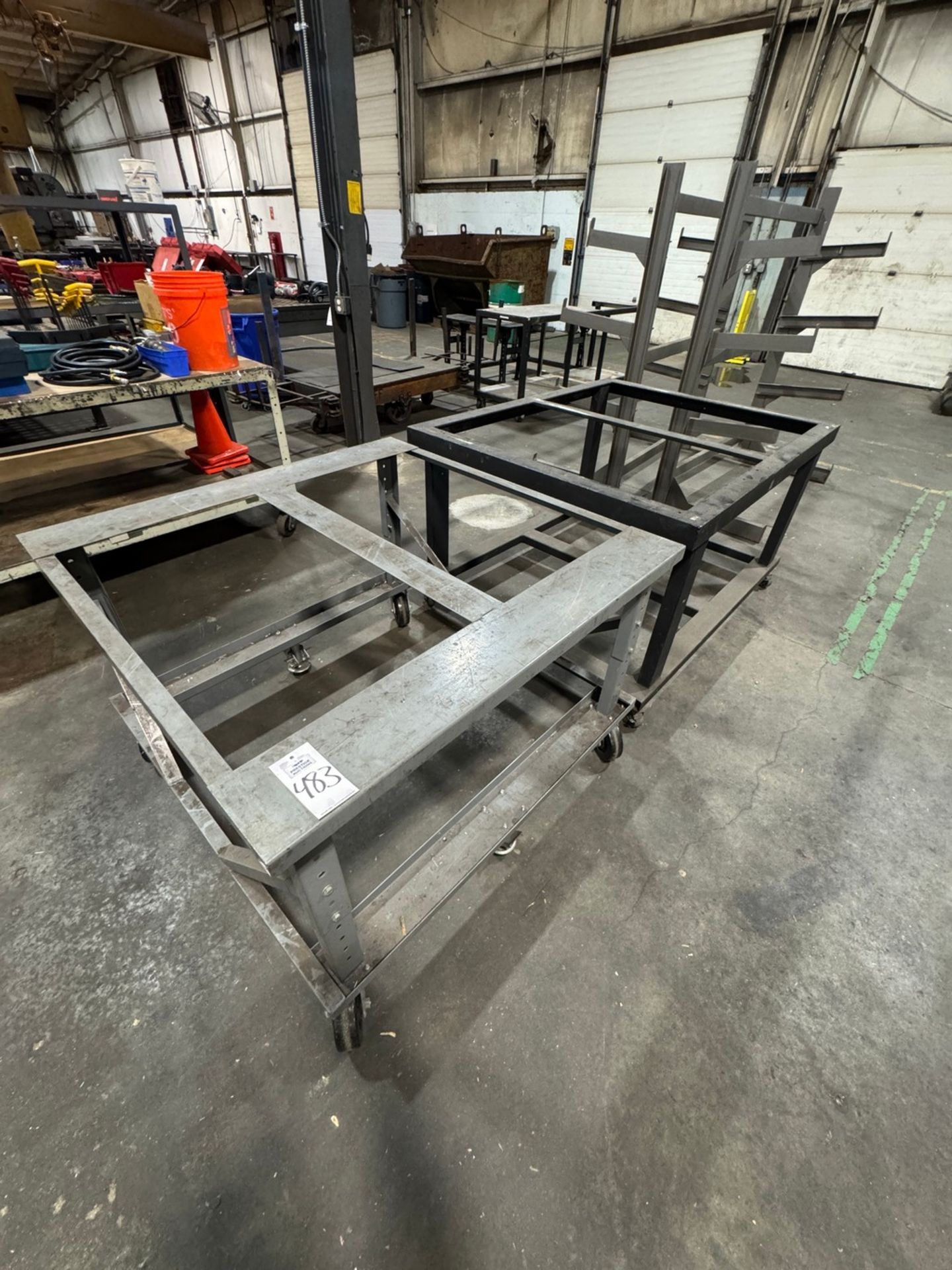 Lot of (2) Metal Material Handling Carts