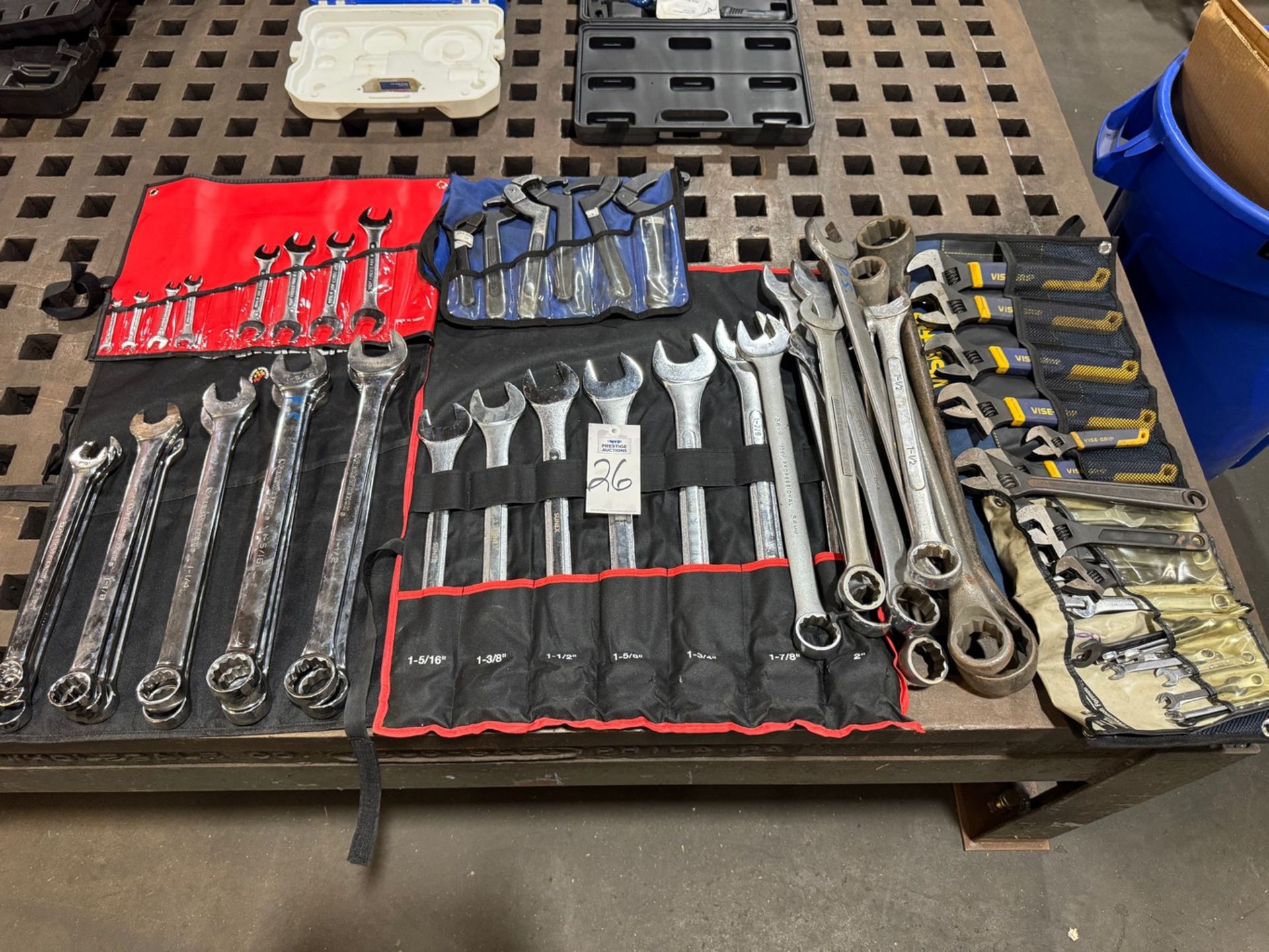 Lot of Assorted Wrenches Includes: Open End Wrenches, Adjustable VISE ...