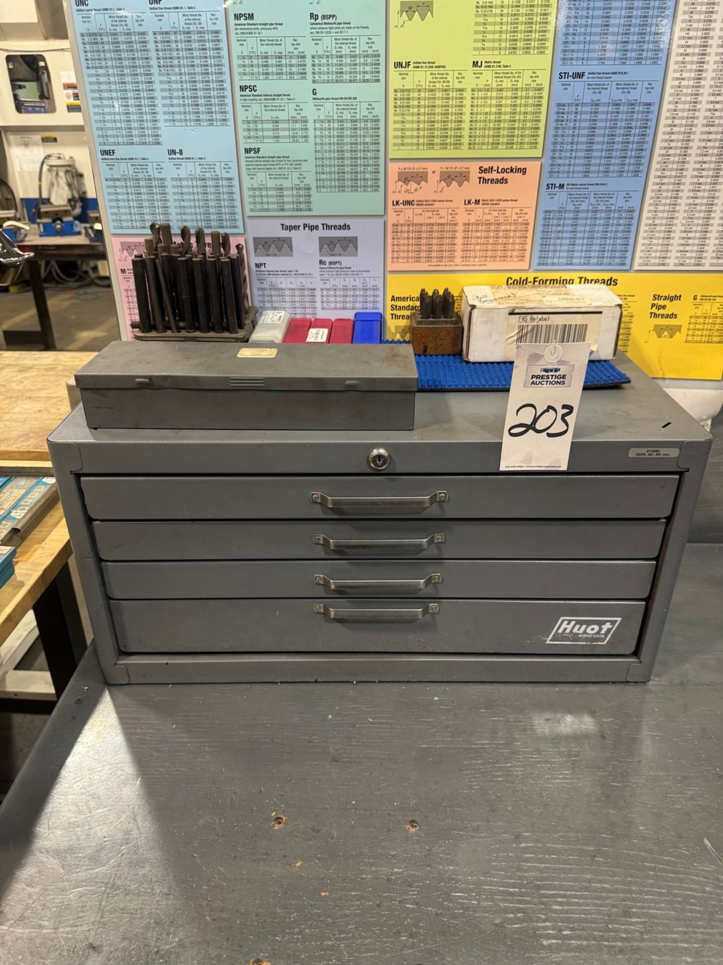 Lot of (1) Huot Multi-Drawer Organizer With Assorted Drills Includes ...