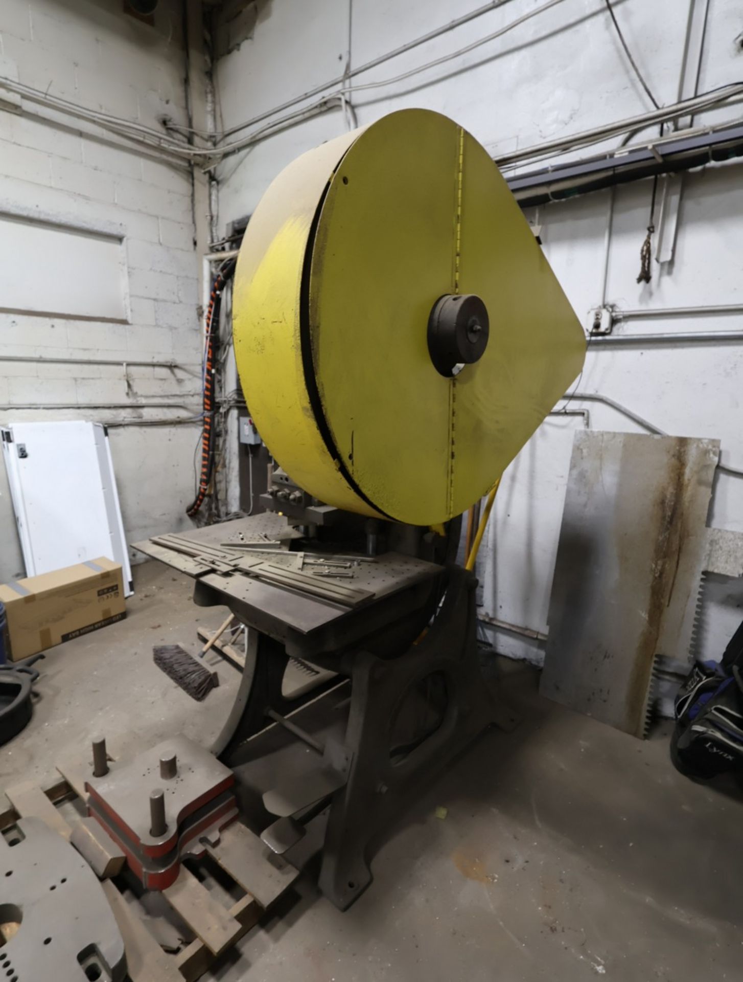 37 Ton V&O #3-1/2 OBI Flywheel Type Mechanical Punch Press, w/ 6" x 6 ...