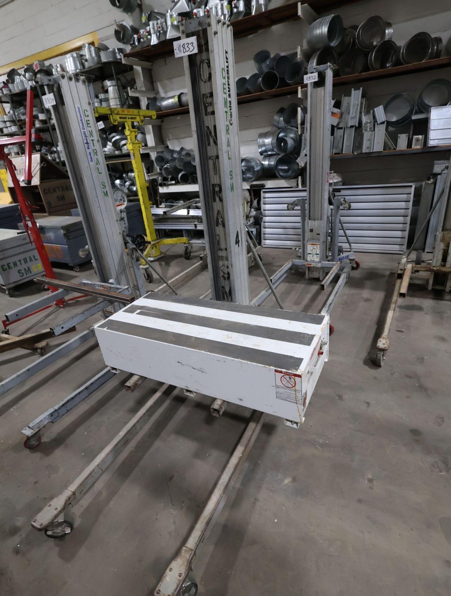 Genie SL-24 Super Lift, w/ Weather Guard Tool Gang Box, S/N: 0686-28243