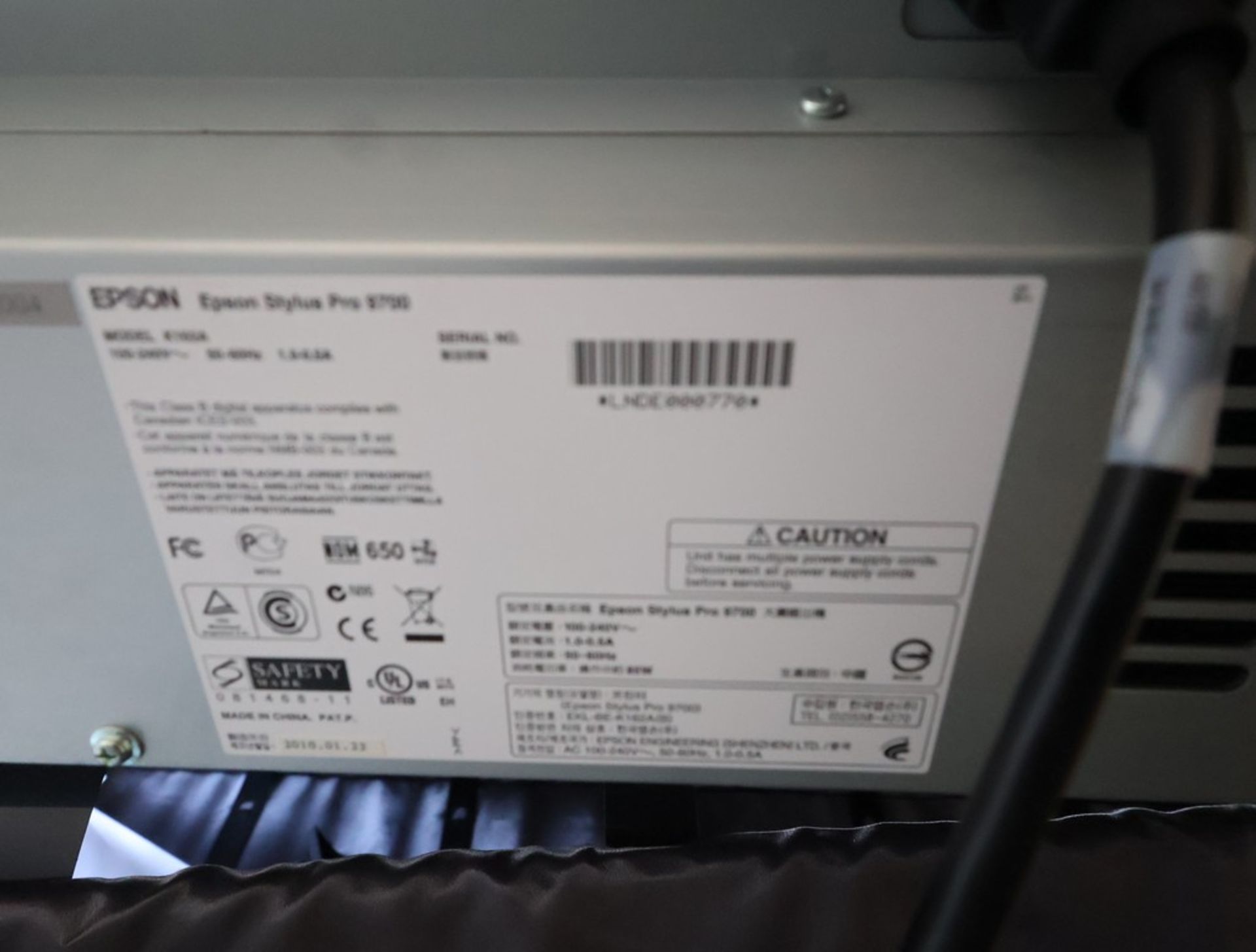 Epson Stylus Pro 9700 K162A Color Plotter, S/N: LNDE00770 (2016)