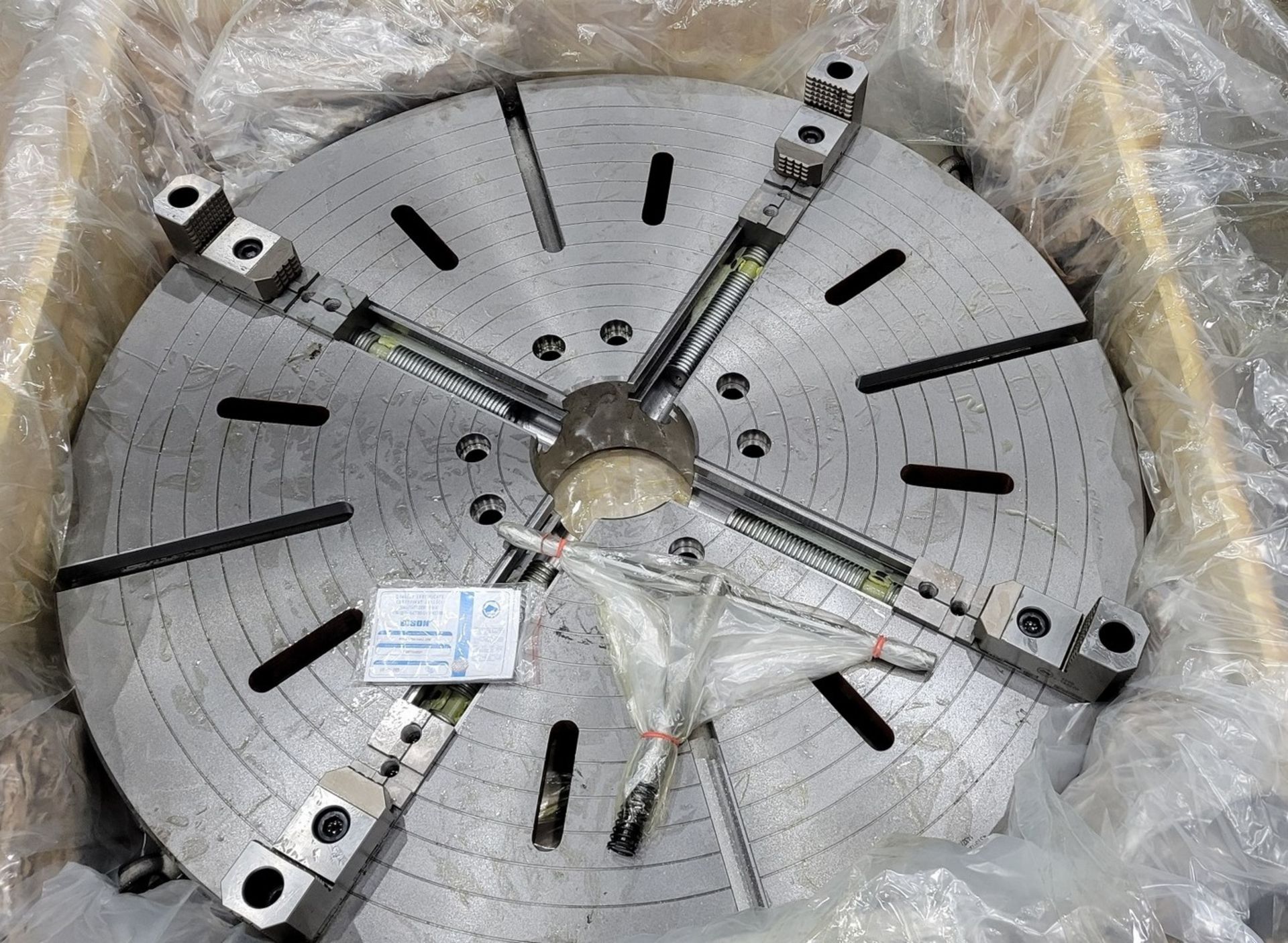 49” Bison 4-Jaw Independent Chuck, 7.4" Hole Diameter, A1-15 Spindle ...