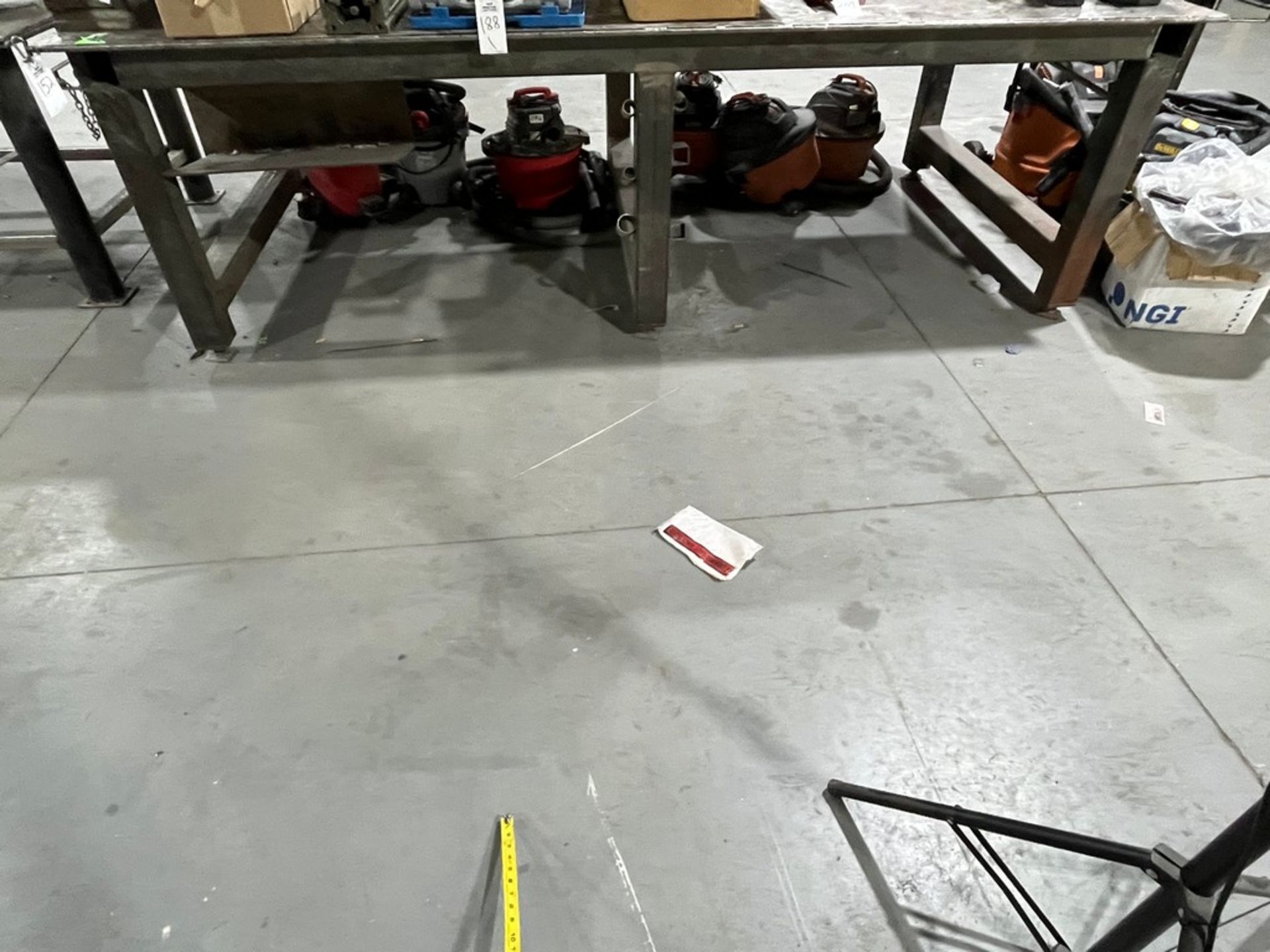 Steel Work Table (Contents Not Included)