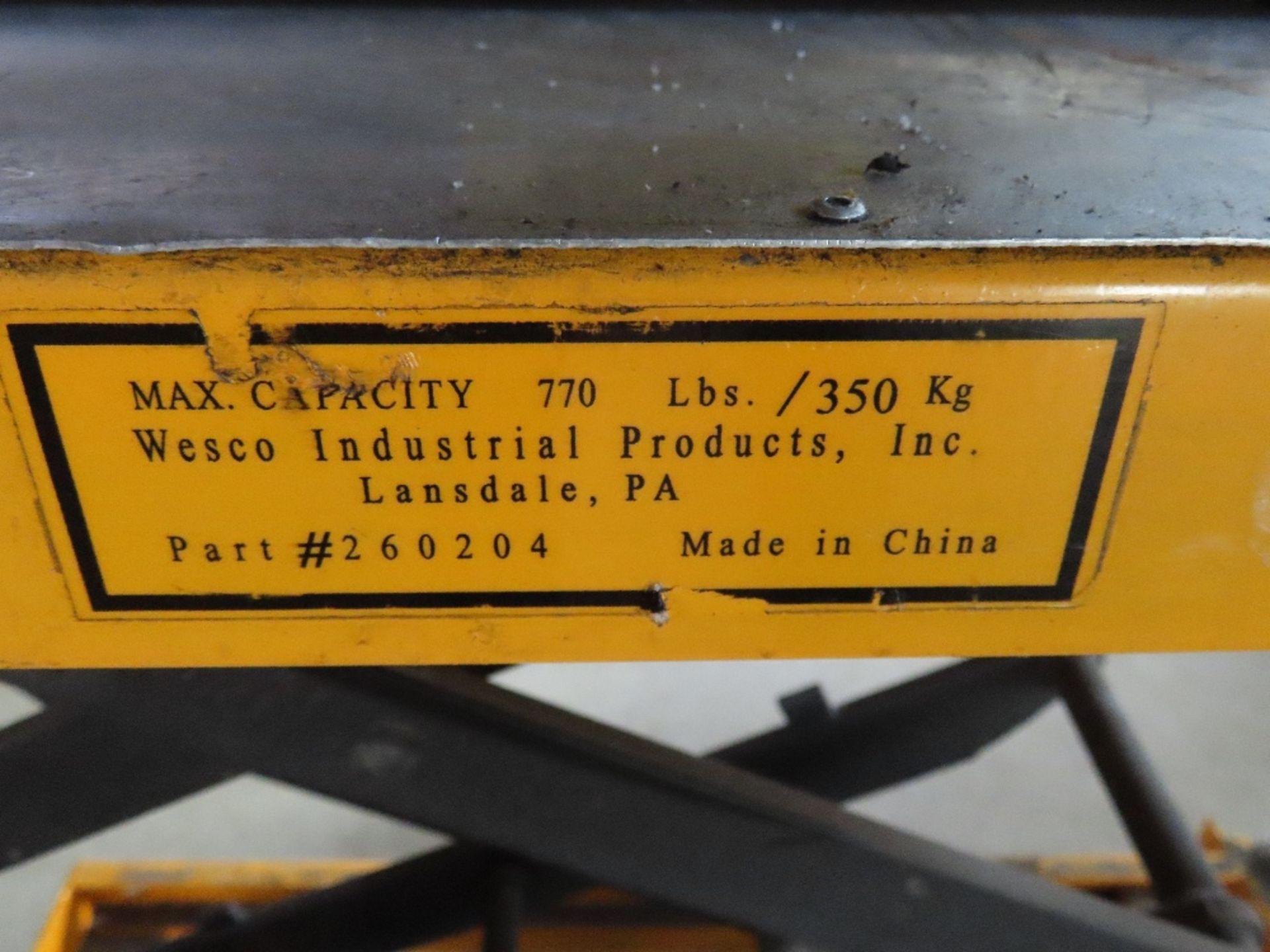 Wesco 770lb. Cap. Lift Cart