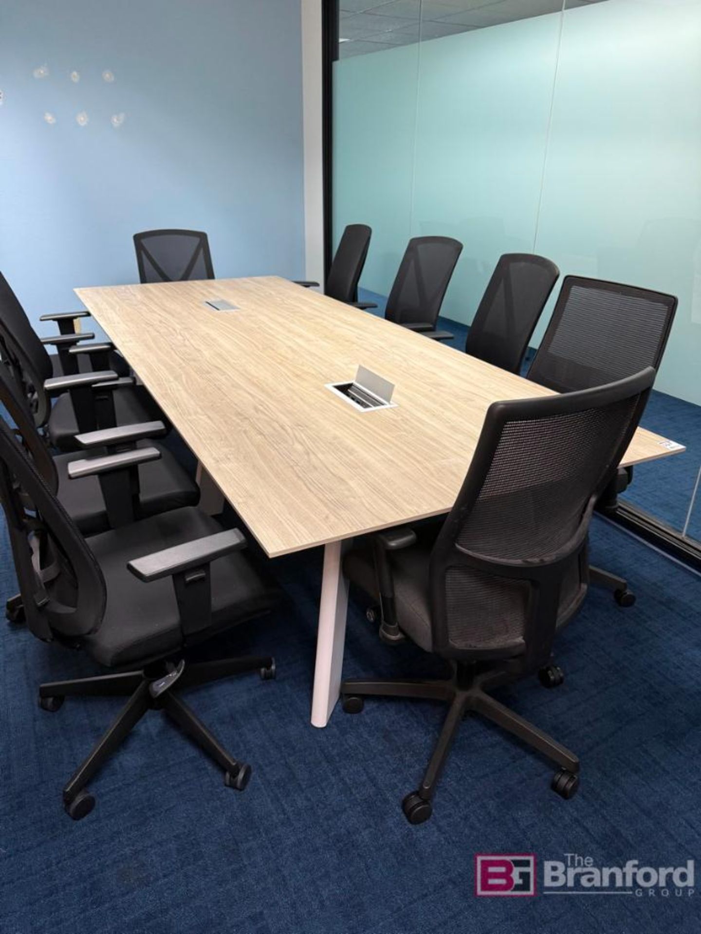 Wood Laminate 10' Long Conference Room Table w/ Power; Includes (12 ...