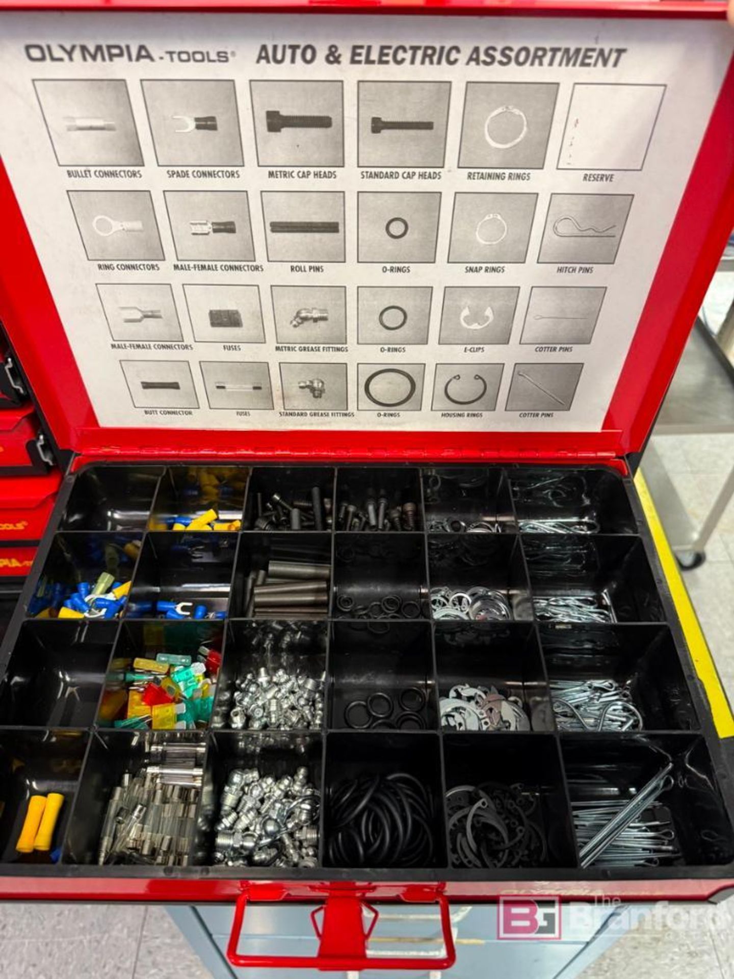 Lot (2) Olympia Tool Supply Boxes w/ Contents; Nuts, Bolts, Washers