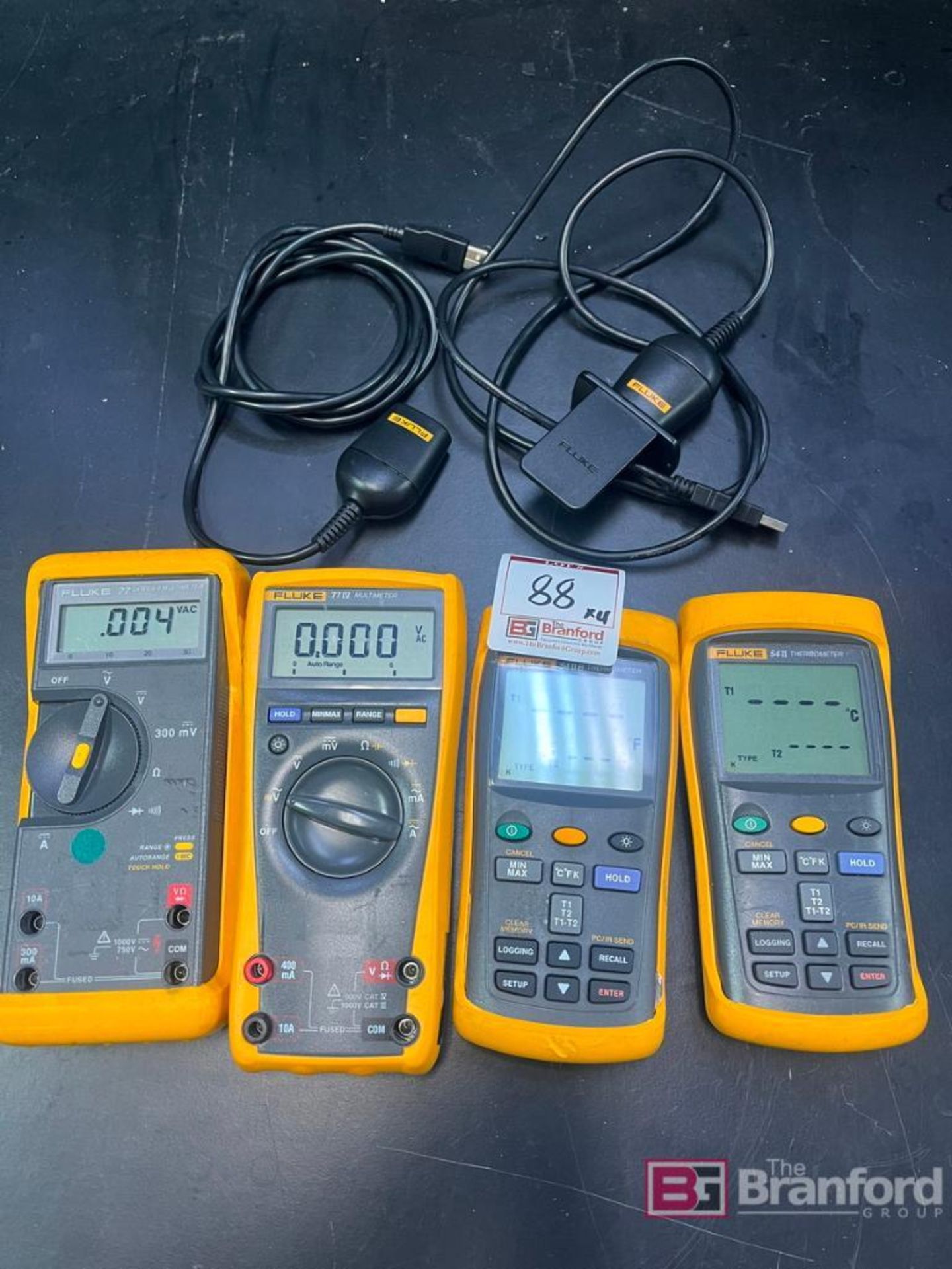 Lot (4) Fluke Multimeters; (1) 77, (1) 77IV, (1) 54IIB, (1) 54II