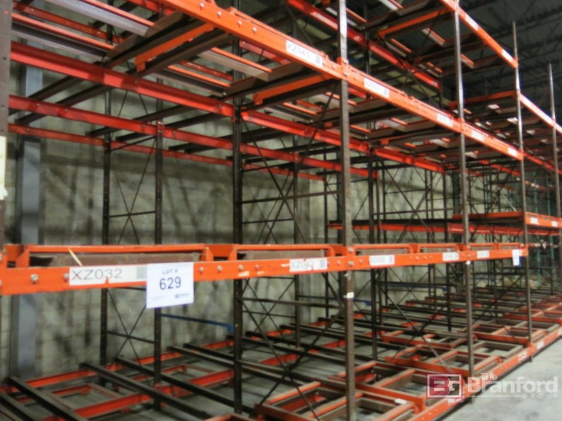 Lot of (7) Sections of Bolt Together Dual Carriage Push Back Pallet ...