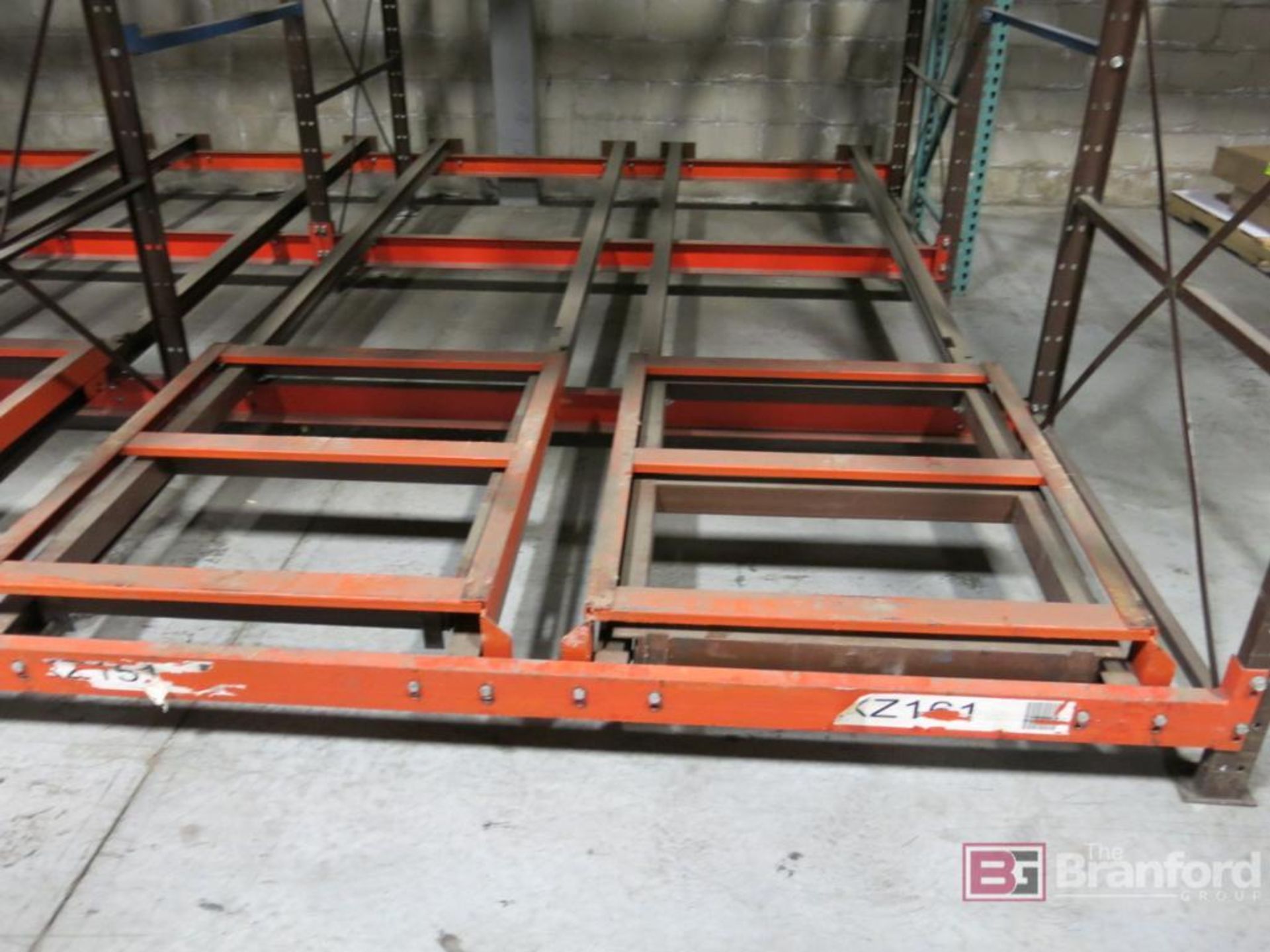 Lot of (7) Sections of Bolt Together Dual Carriage Push Back Pallet ...