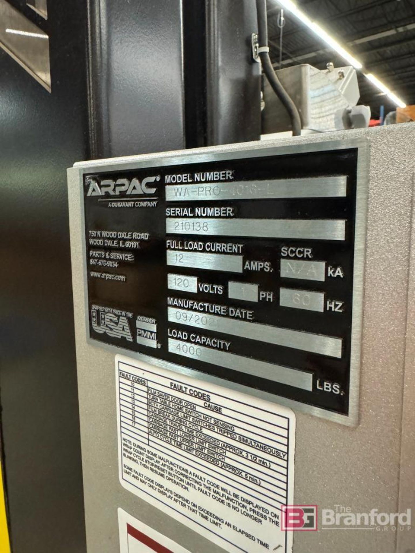 2021 Arpac Model WA-PRO-4016L 4000Lbs Capacity Semi Automated Rotary ...