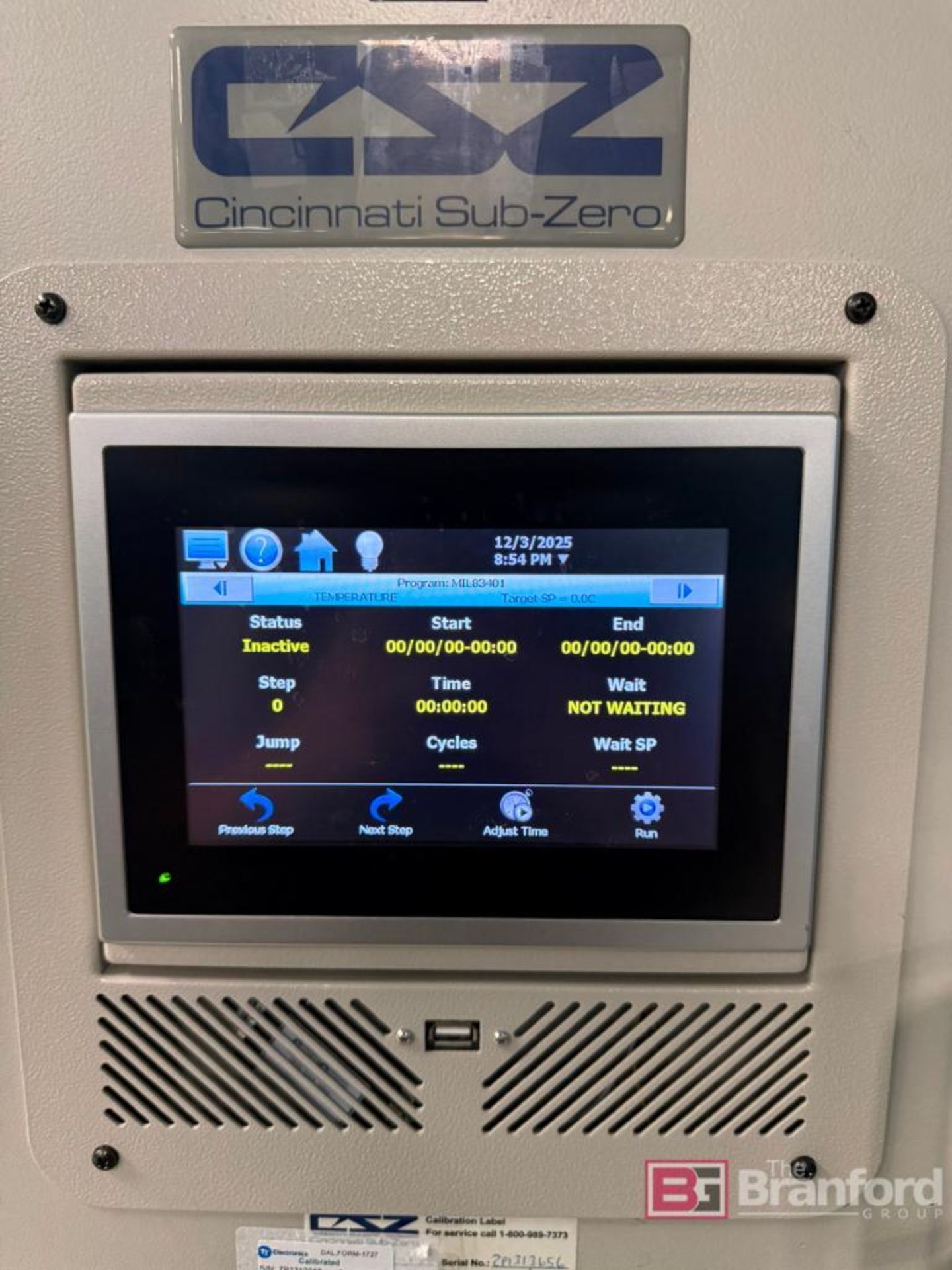 Cincinnati Sub Zero Environmental Chambers; Model ZPH-8-1. 5-1-H/AC; S ...