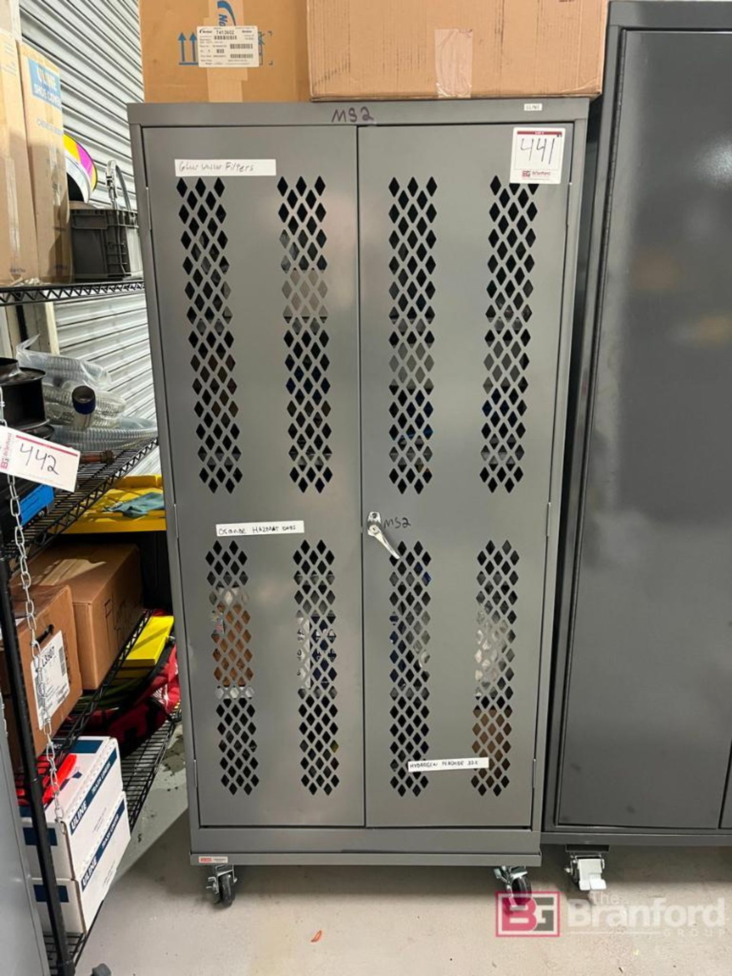 (2) Uline Storage Cabinets on Casters w/ Contents