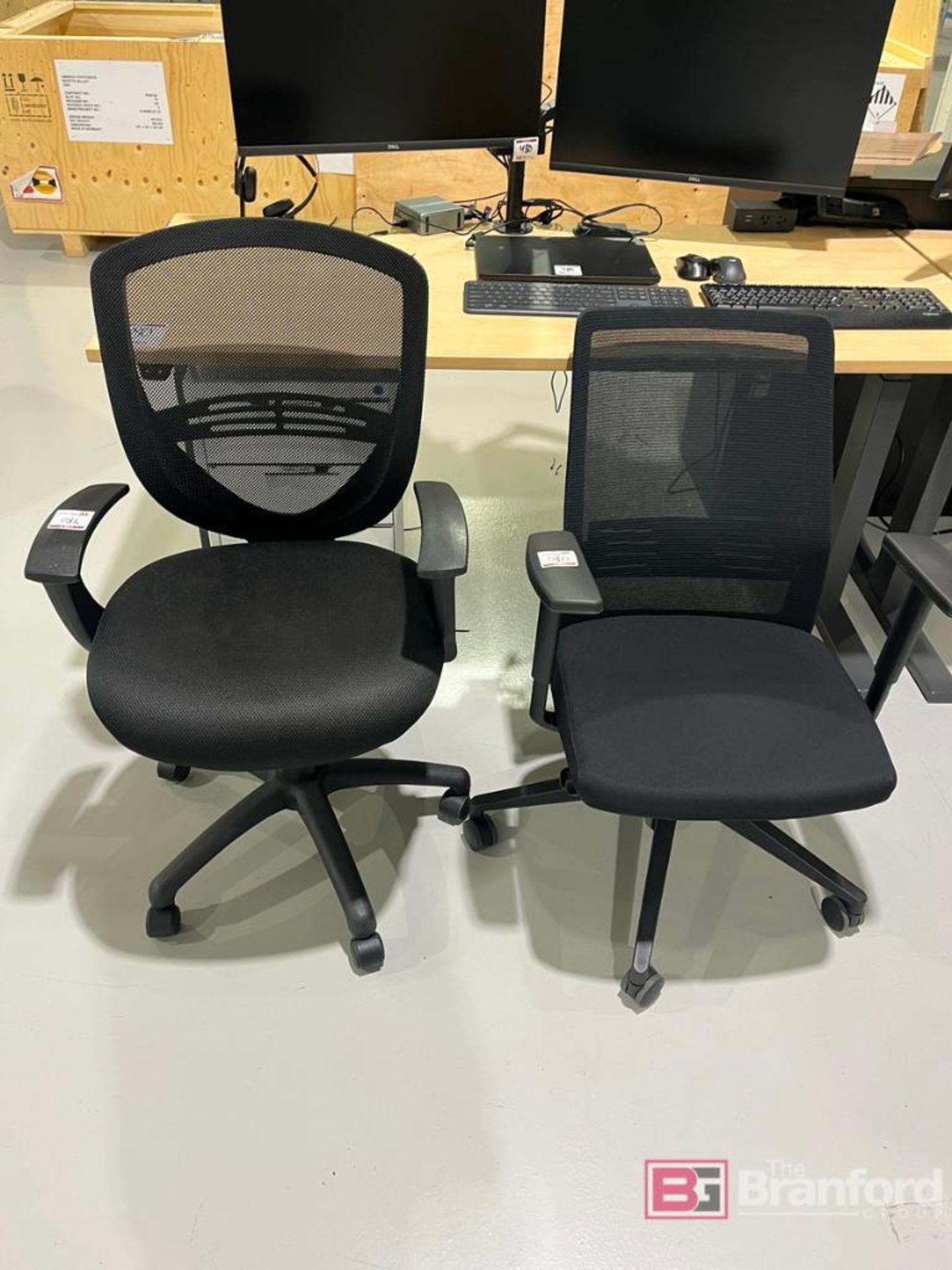 (2) Steelcase Electric Stand-Up Desks w/ (4) Monitors, Keyboards ...