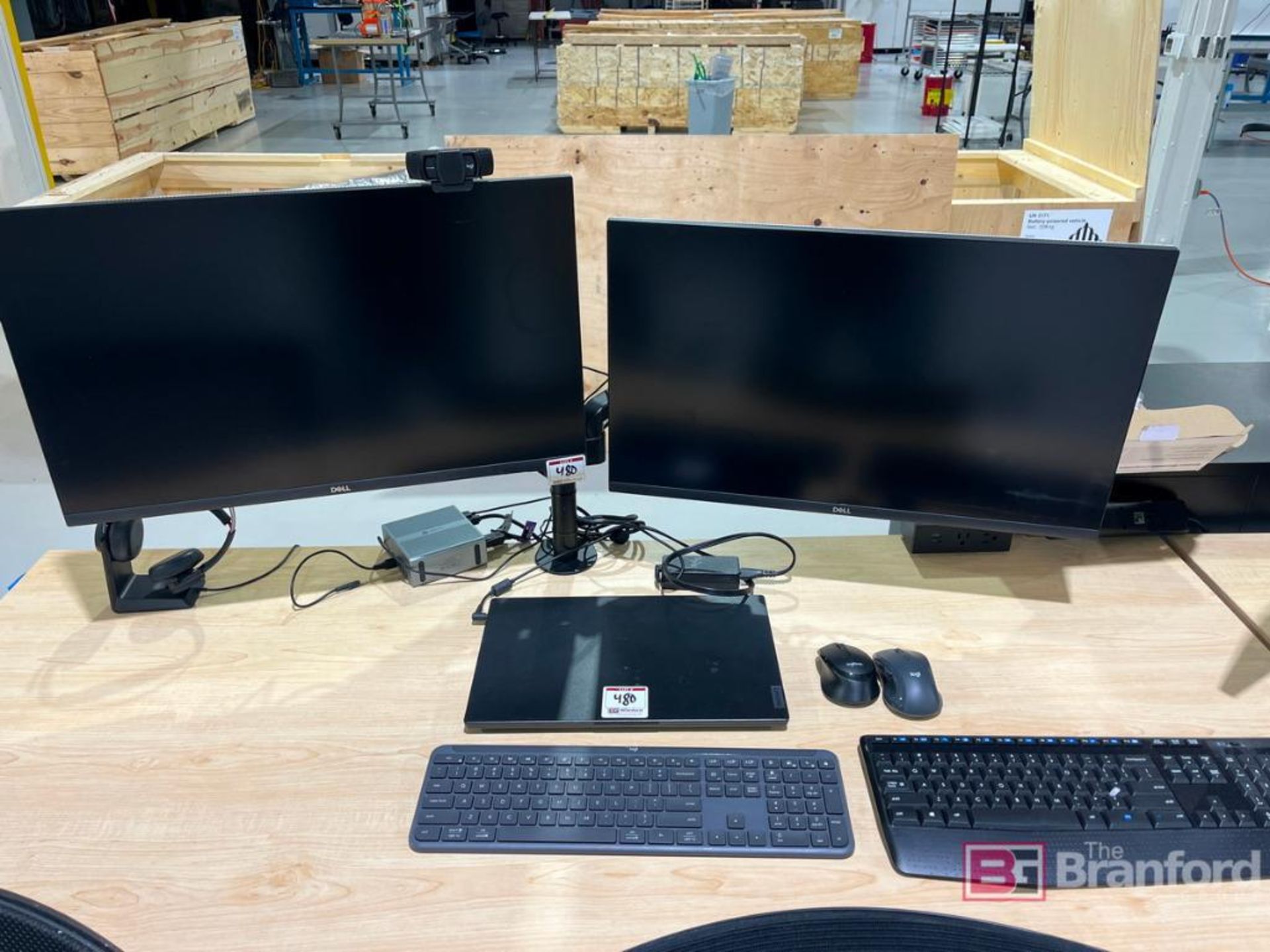 (2) Steelcase Electric Stand-Up Desks w/ (4) Monitors, Keyboards ...
