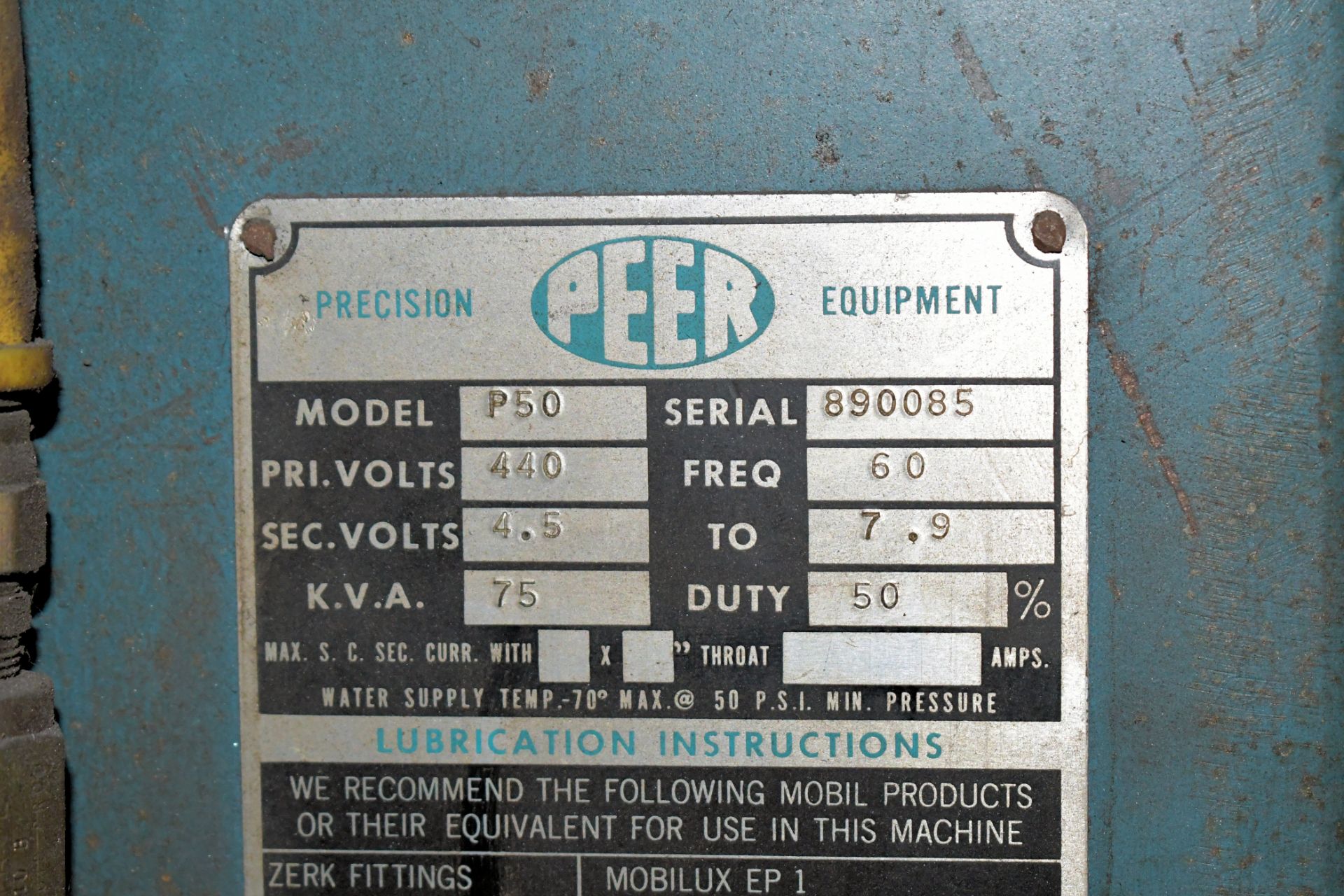 Teledyne Model P50 75 KVA Peer Spot Welder, s/n 890085