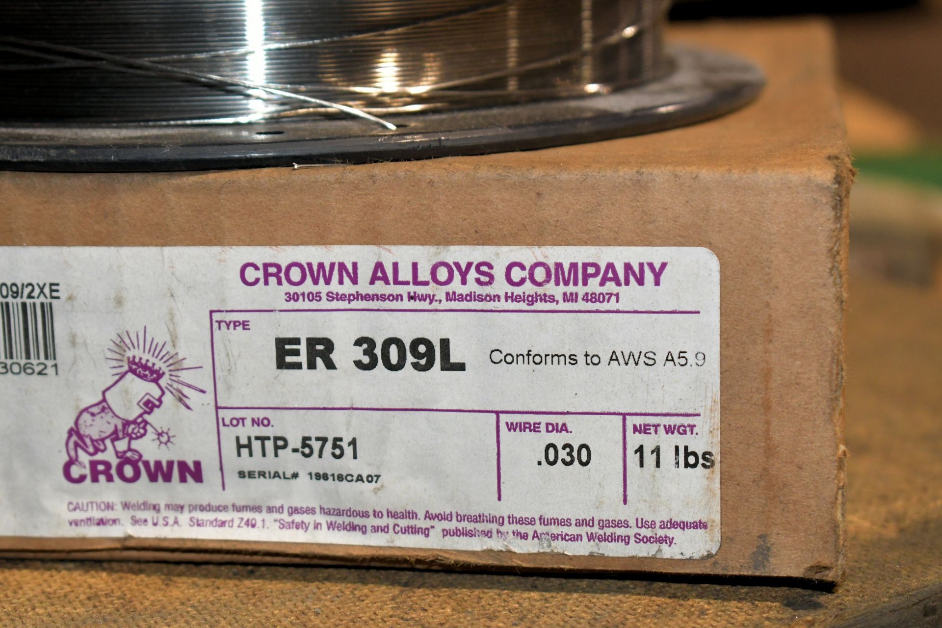Lot - (1) Spool of Crown Alloys ER316LSI 0.030", (1) Spool of Crown ...