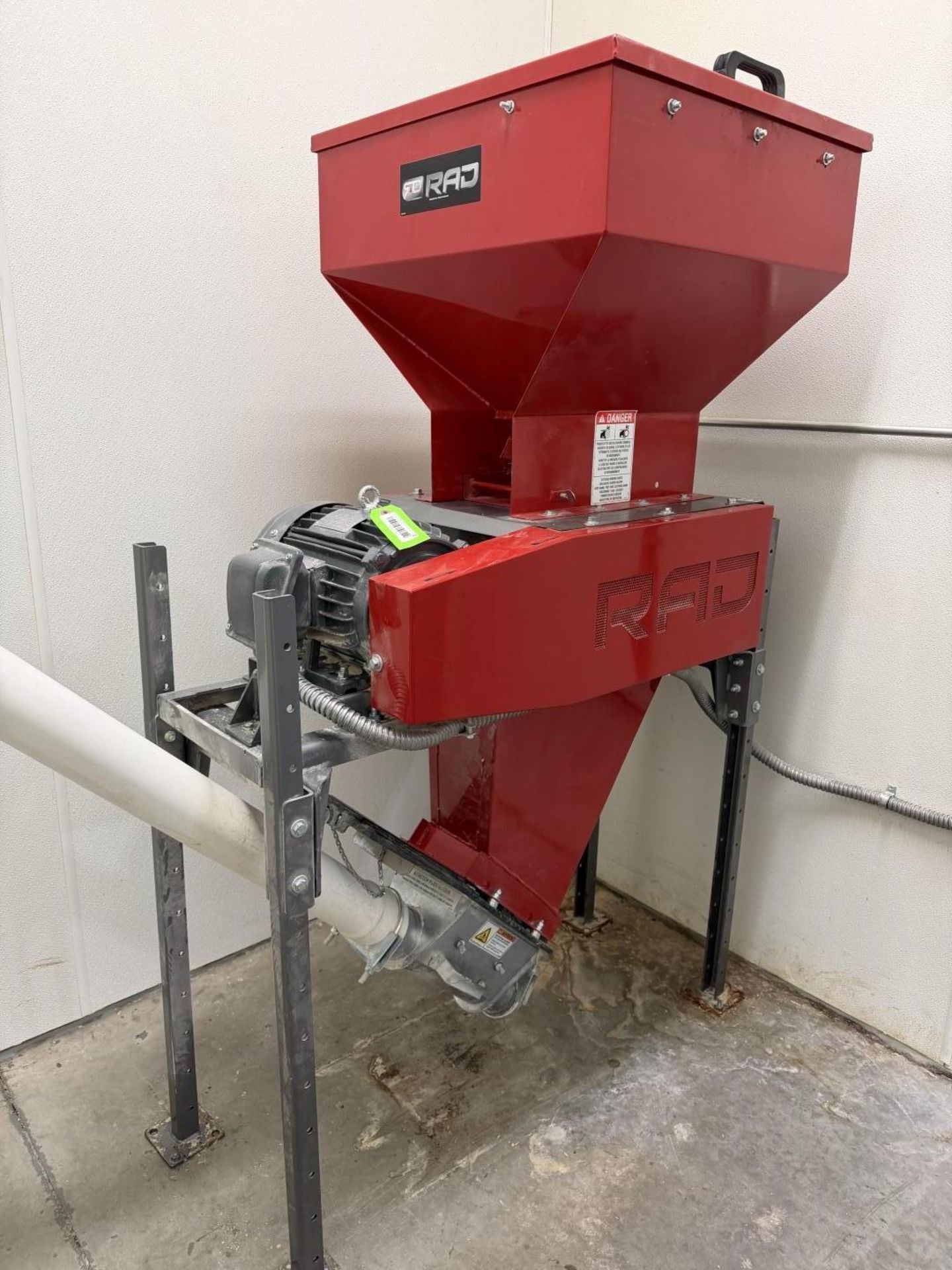 RAD Model RR300-411B Grain Mill -s.n. 13658, 5 HP, 3 PH, with 18' auger ...