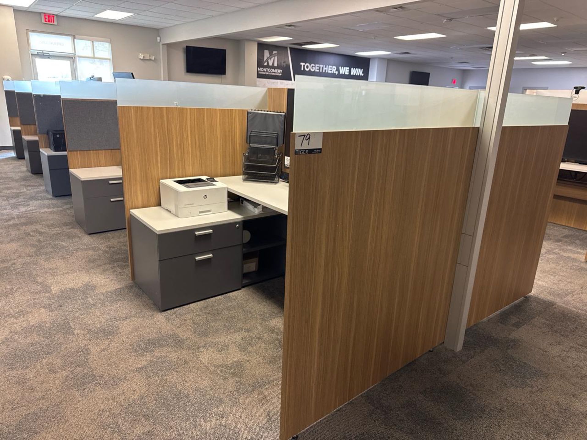Lot (50) Sections Cubicle Workstations Consisting of (4) Double Sided 5 ...