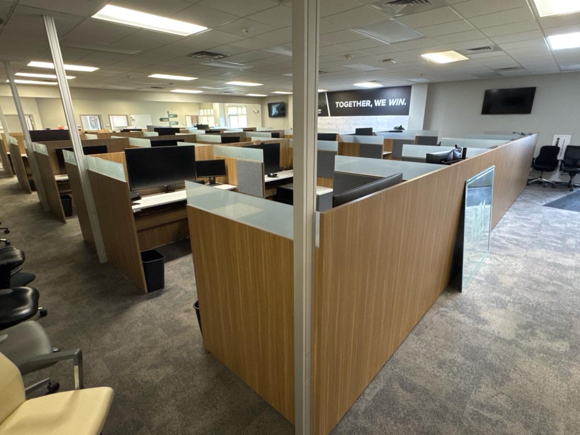 Lot (50) Sections Cubicle Workstations Consisting of (4) Double Sided 5 ...