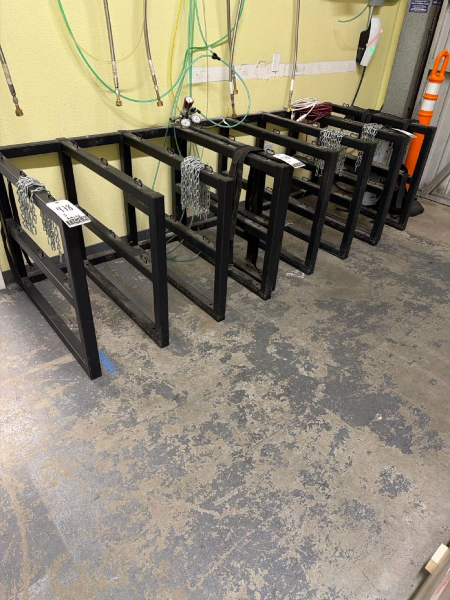 Gas Cylinder Storage Racks, Black, Holds 2-3 Cylinders, Features Chains ...