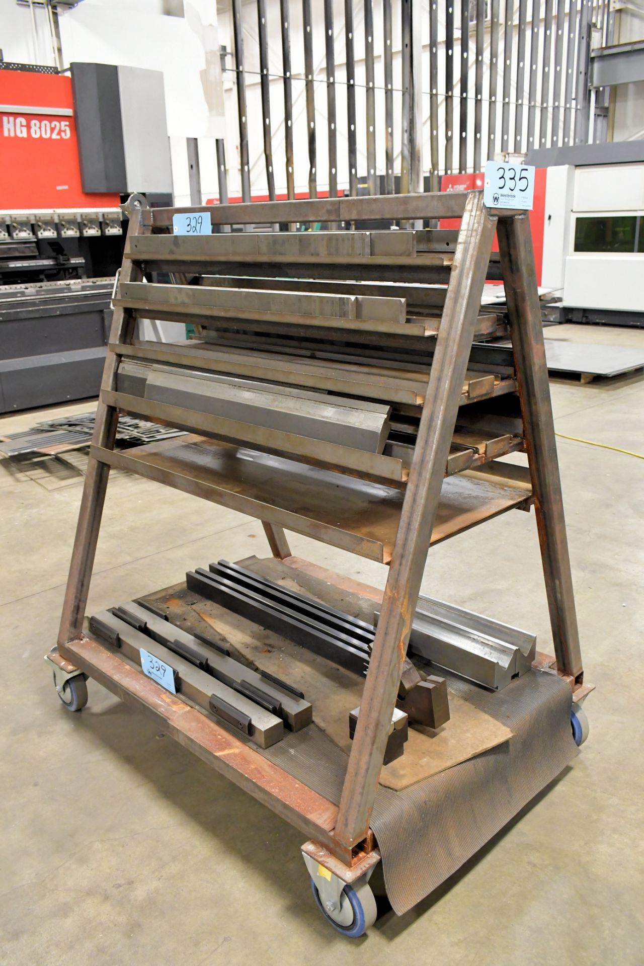 48" Wide x 36" Deep x 58" High 5-Tier Brake Die Cart with 72" Wide x 18 ...